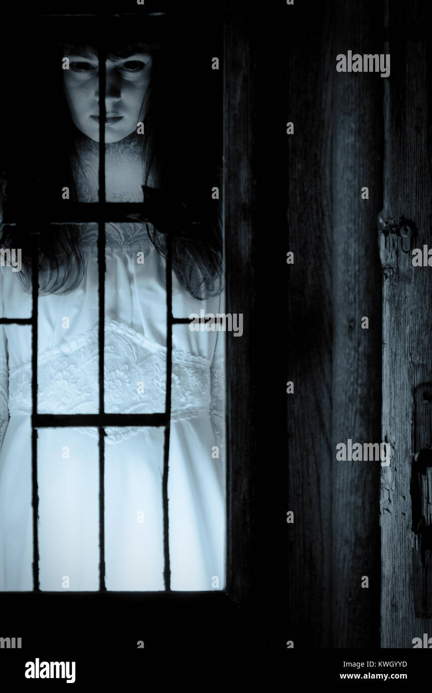 Horror scene of a scary woman Stock Photo - Alamy