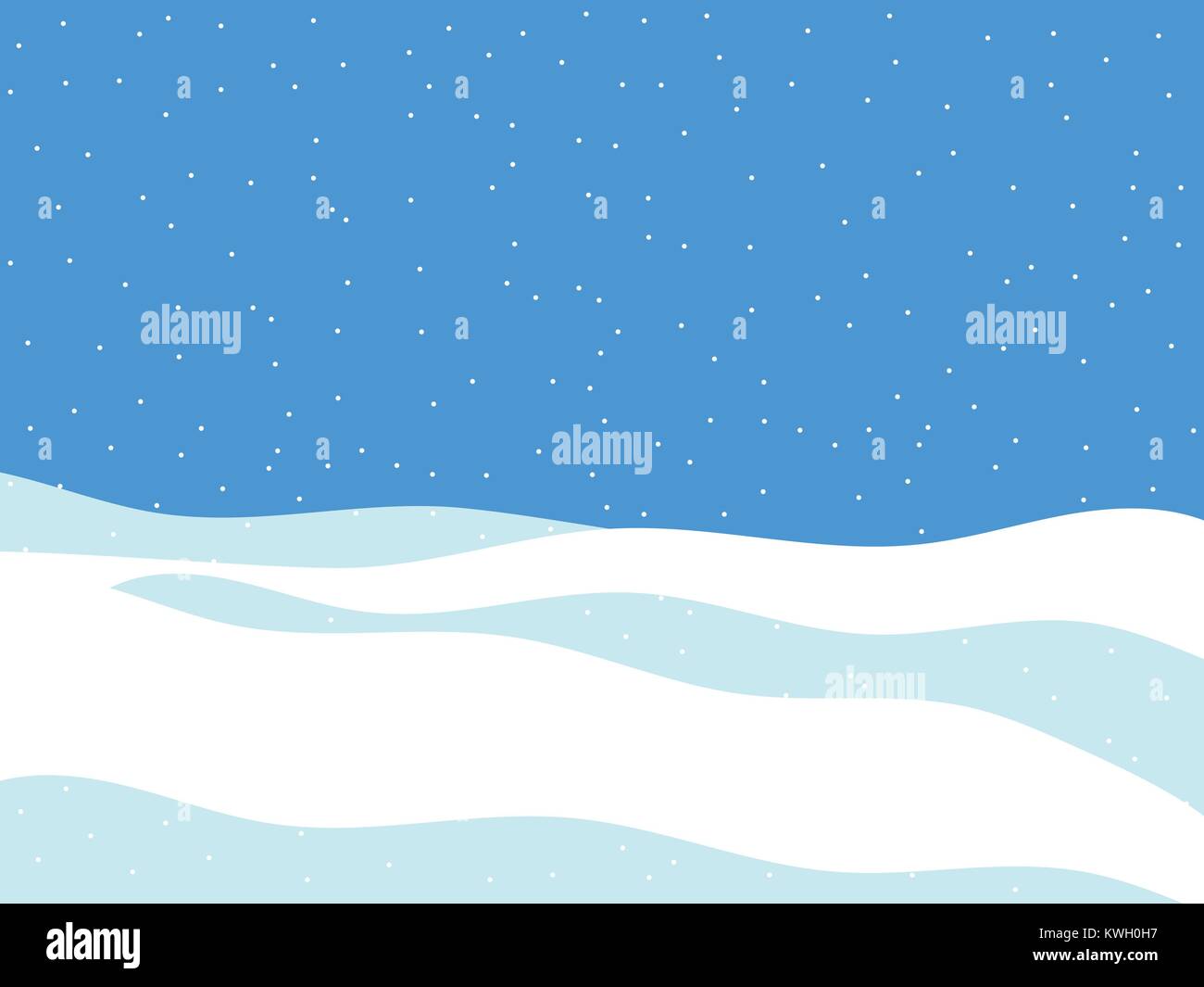 Winter landscape with falling snow. Flat style. Vector illustration ...