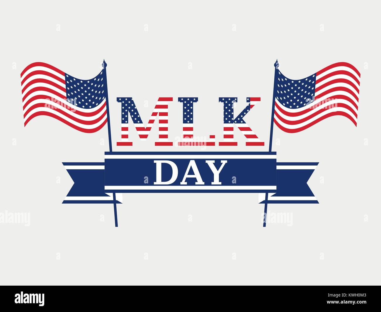 Martin Luther King Day. Holiday background with flag usa isolated on ...