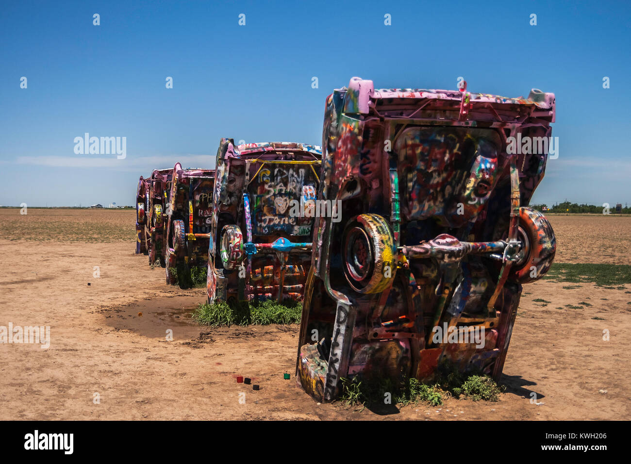 Famous Cadillac Ranch, public art and sculpture installation created by ...