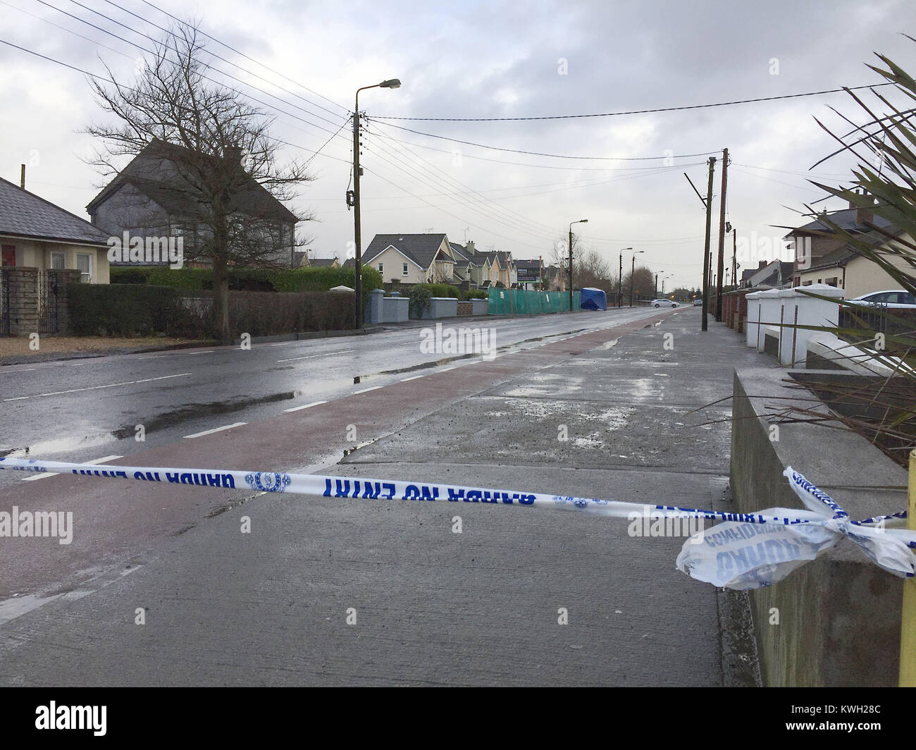 Avenue Road in Dundalk, Ireland, where a man has died and two others ...