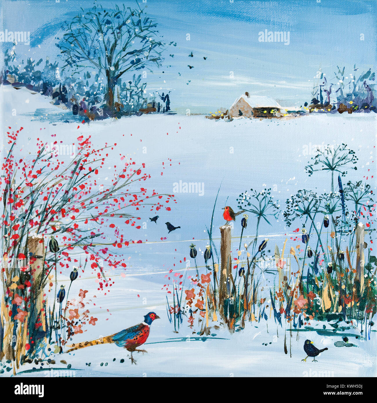 Robin garden painting hi-res stock photography and images - Alamy