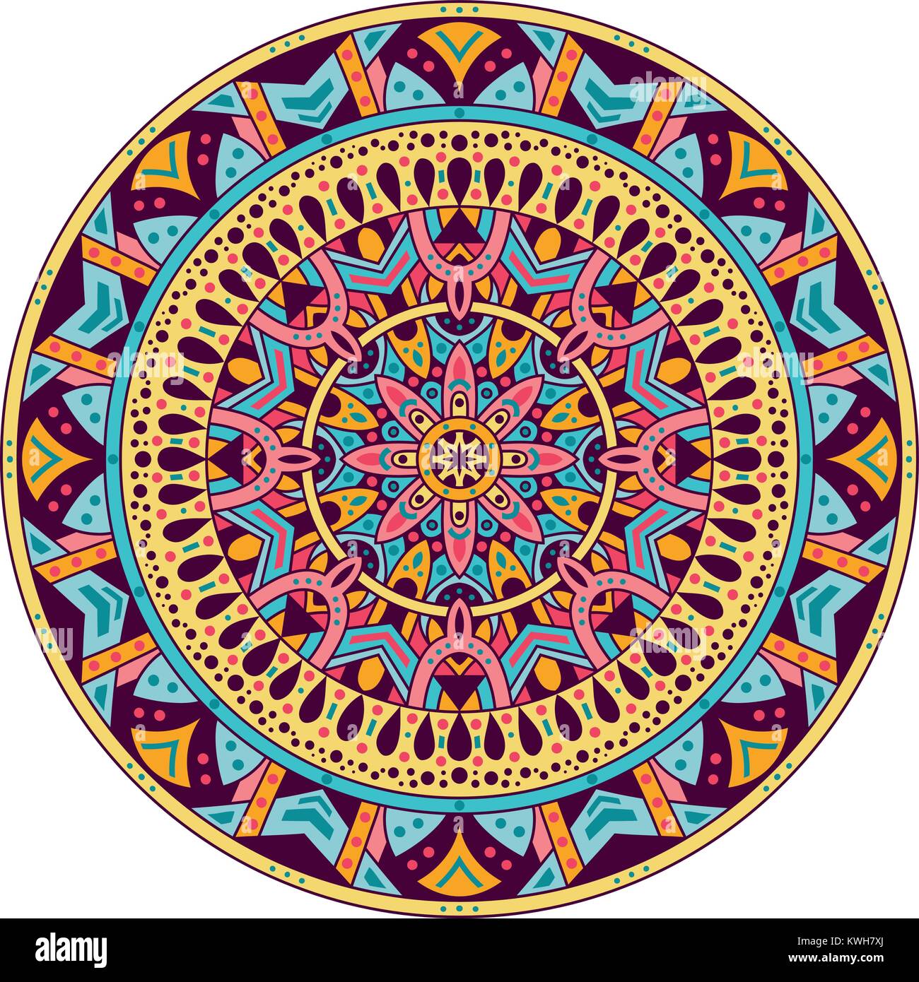 Vector round abstract circle. Mandala style. Decorative element ...