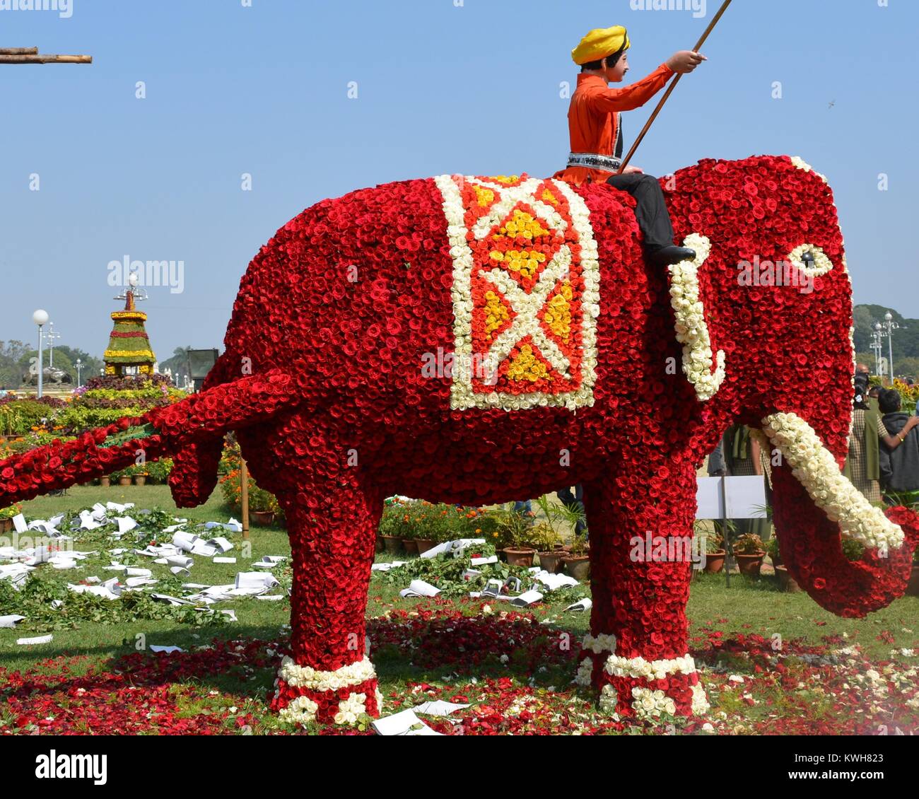 A red flower elephant Stock Photo - Alamy