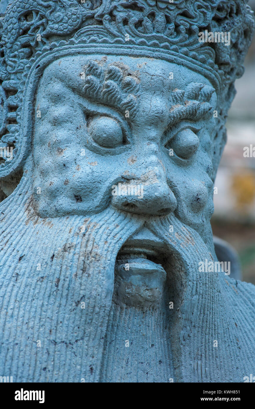 Closeup Chinese giant stone statue at Wat Arun temple, Bangkok ...