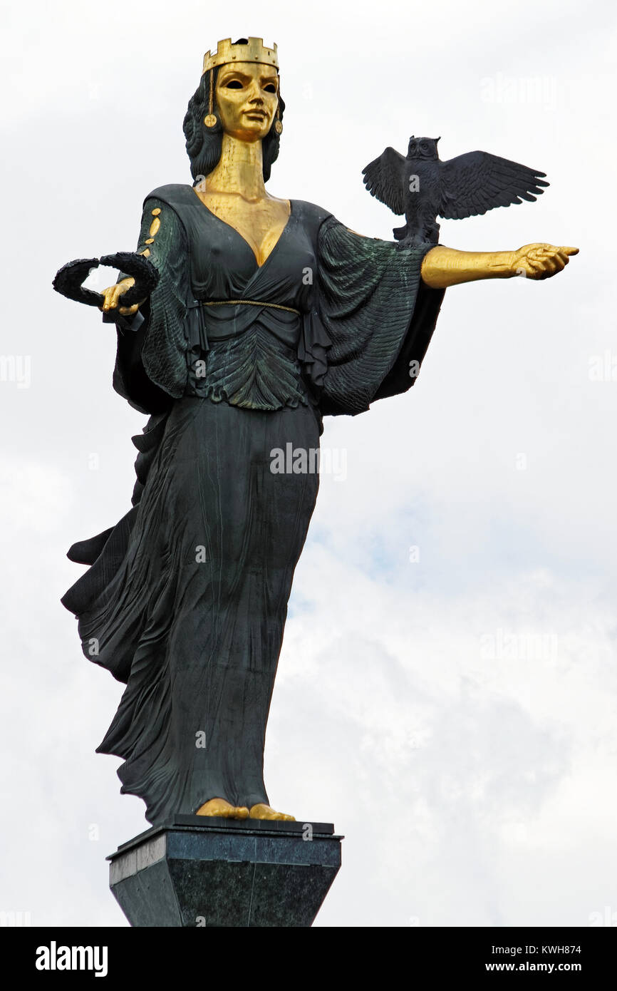 The Famous Golden Statue of St. Sofia in Sofia, Bulgaria. The statue ...