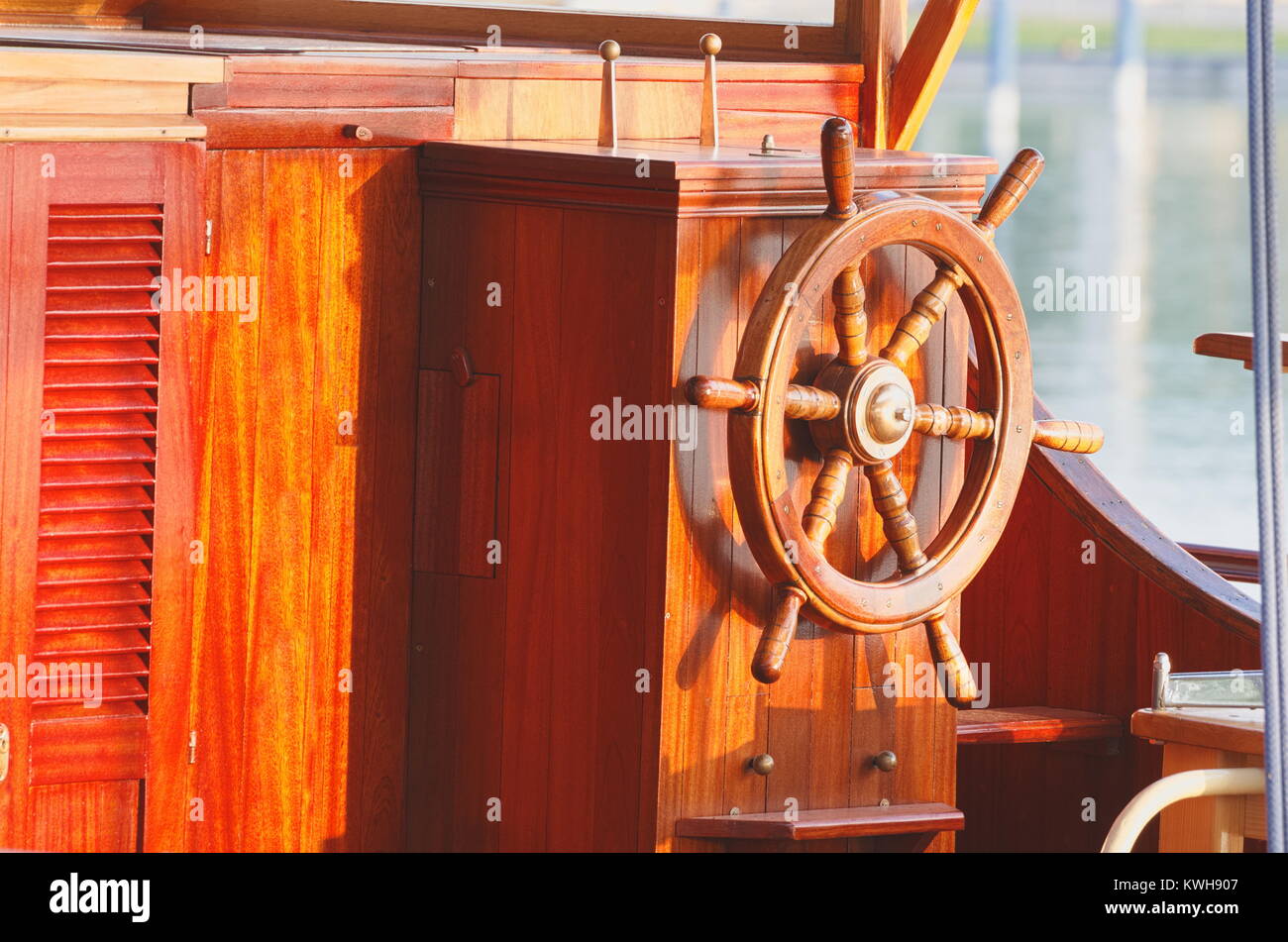 Sailing ship helm hi-res stock photography and images - Alamy