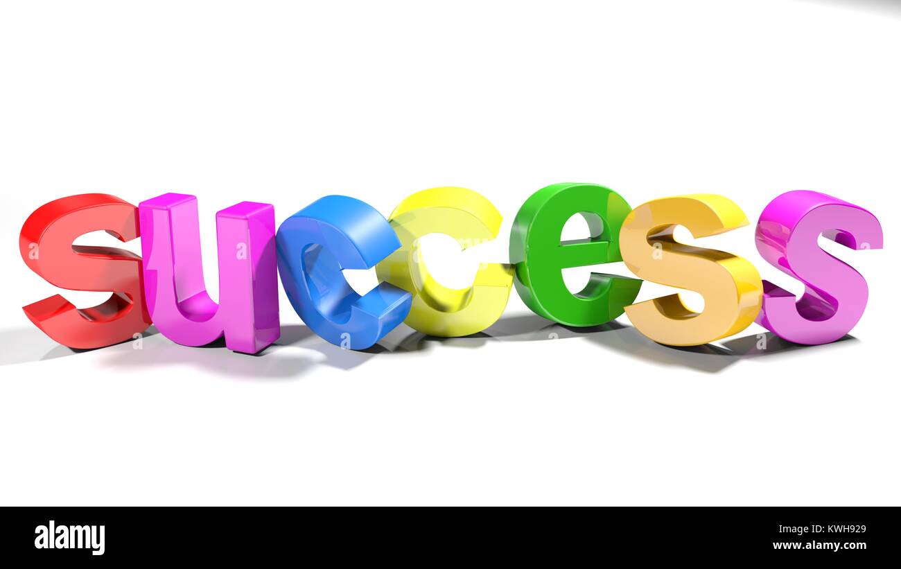 Colorful success write - 3D rendering Stock Photo - Alamy