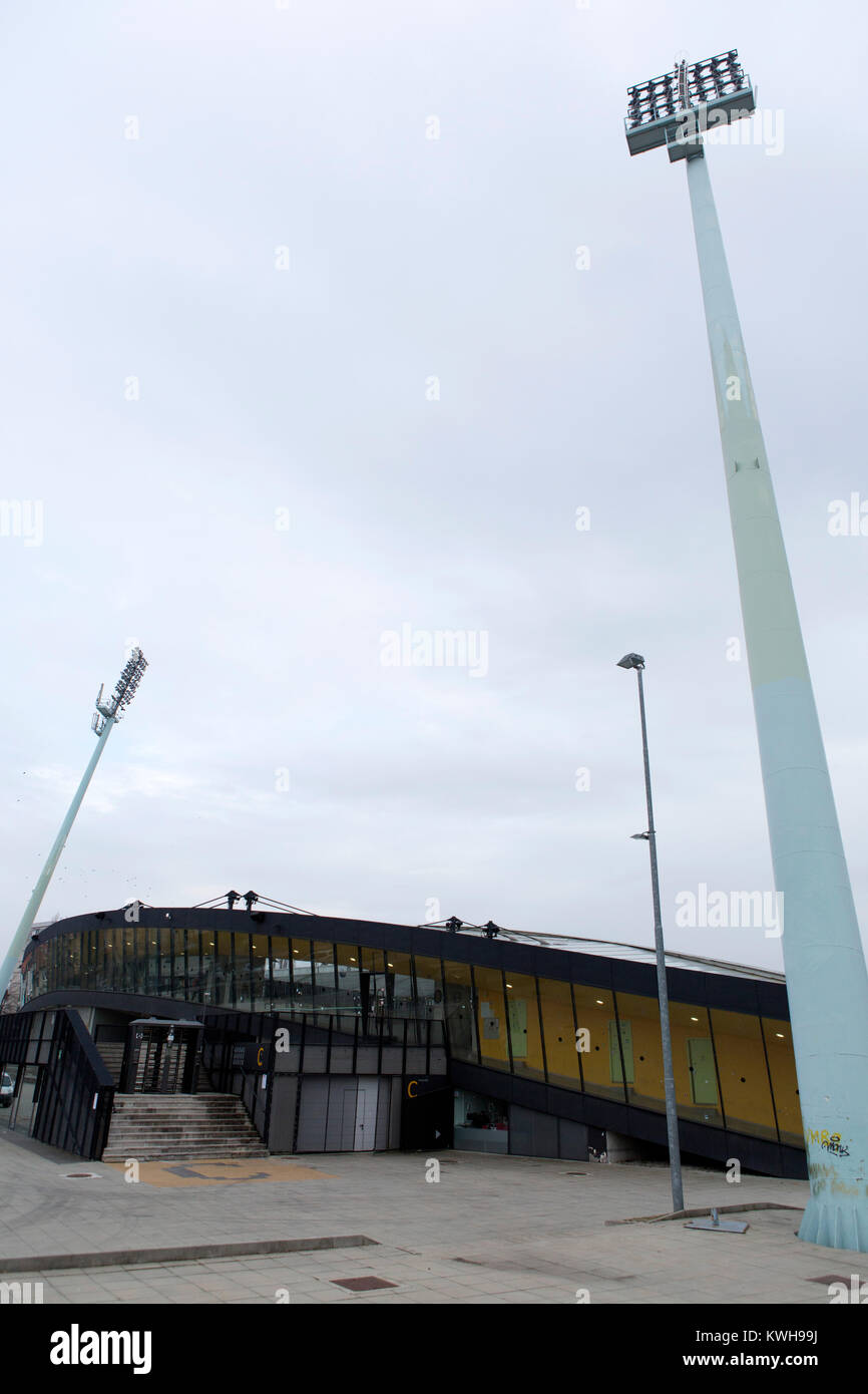 Floodlights tower over Ljudski vrt, the home stadium of NK Maribor ...