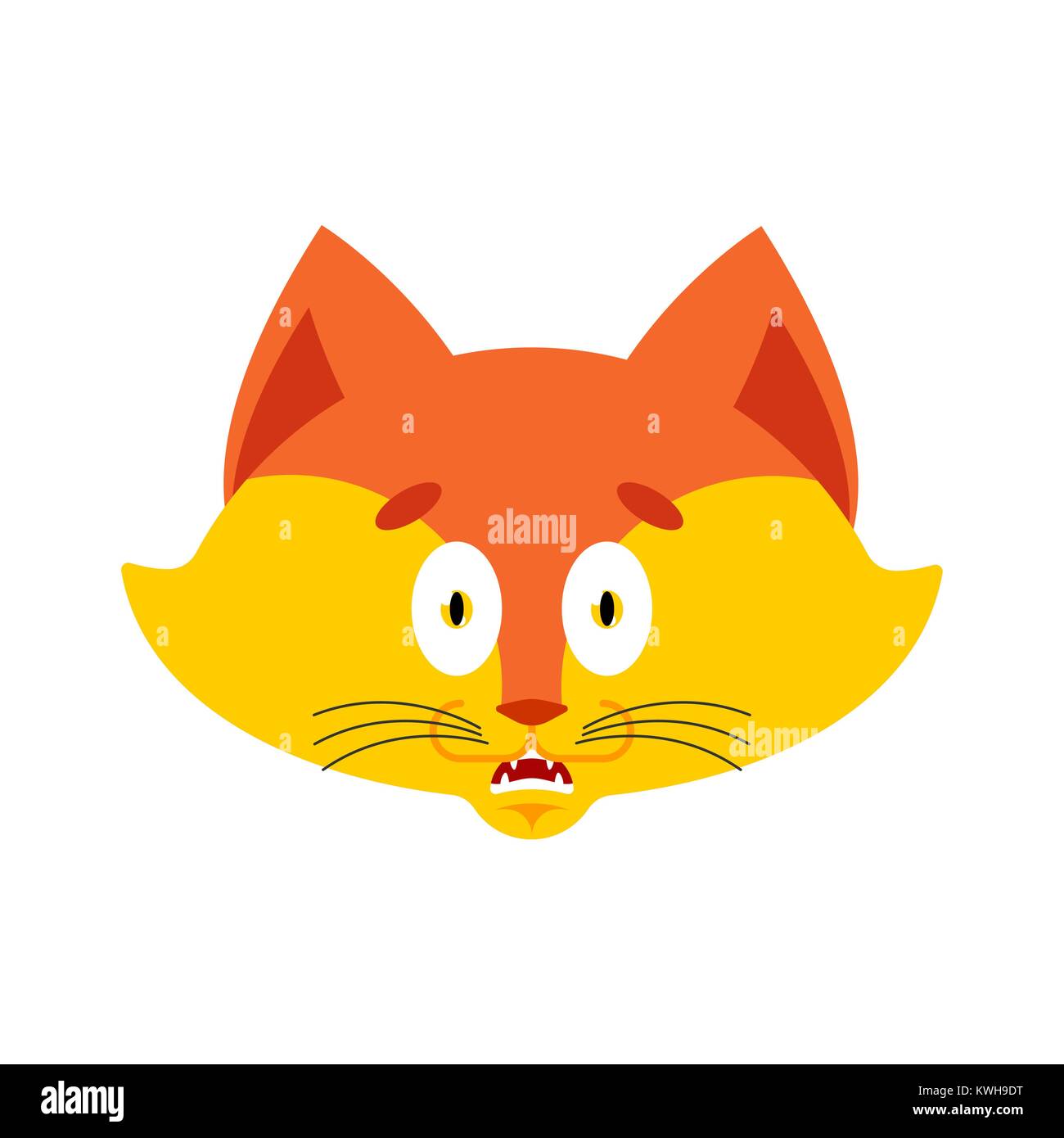 Fox scared OMG avatar. Animal Oh my God emoji. Frightened she-fox ...