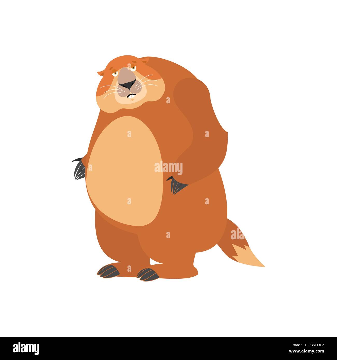 Groundhog sad. Woodchuck sorrowful emotions. Marmot dull. Groundhog day ...