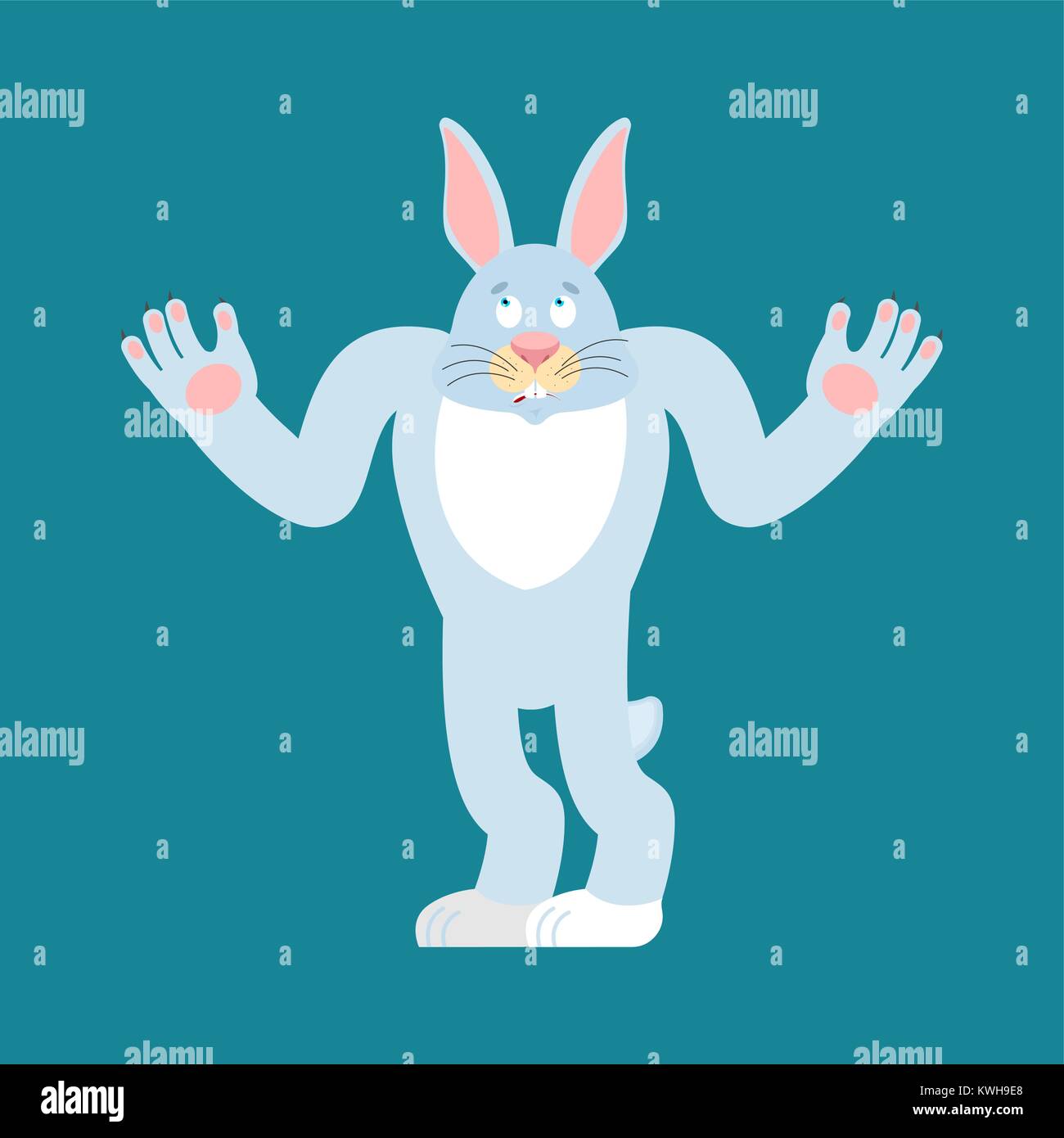 Rabbit confused emoji oops face avatar. Hare perplexed emotions. Animal ...