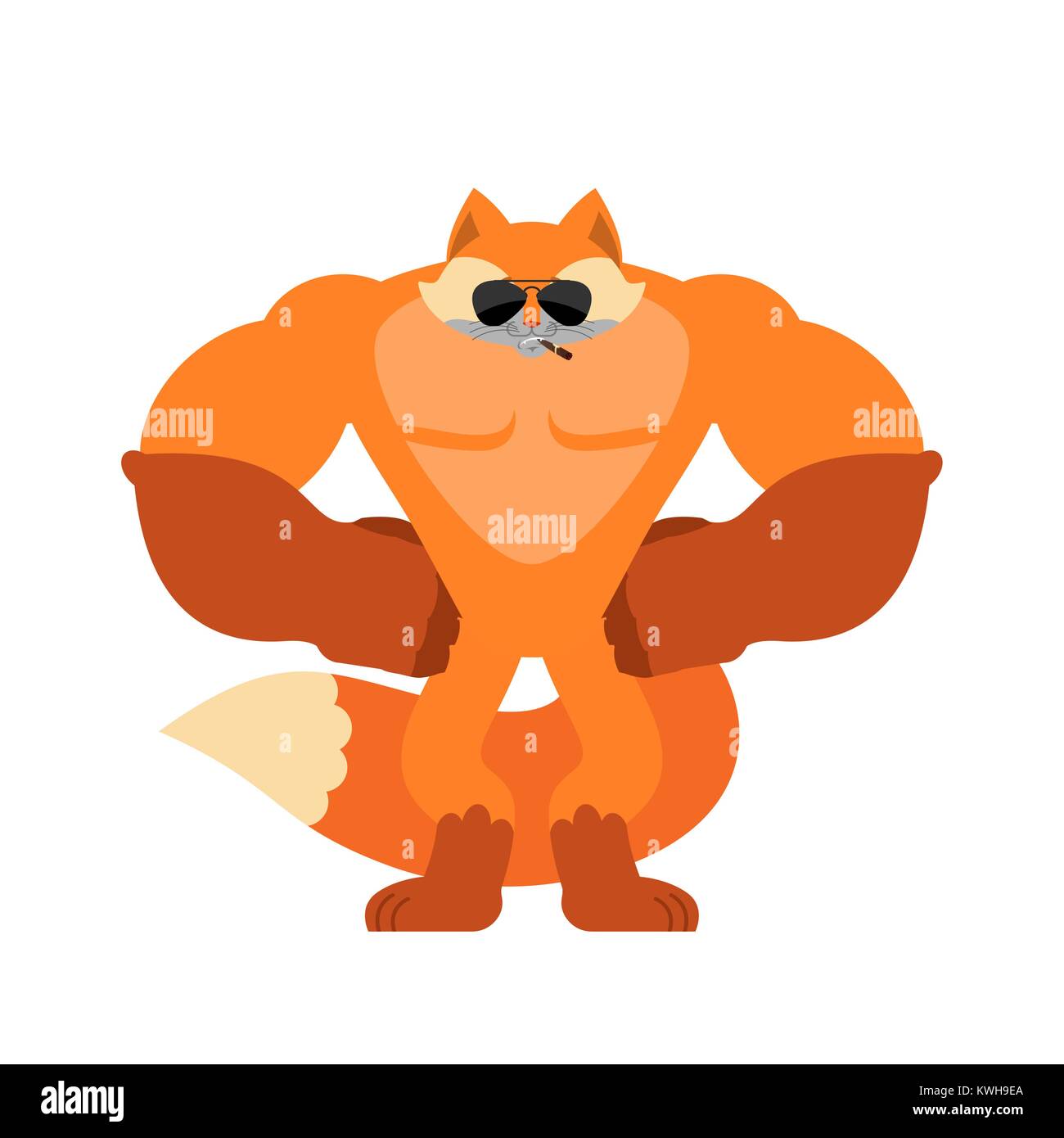 Fox Strong Cool serious. Animal smoking cigar emoji. she-fox strict ...