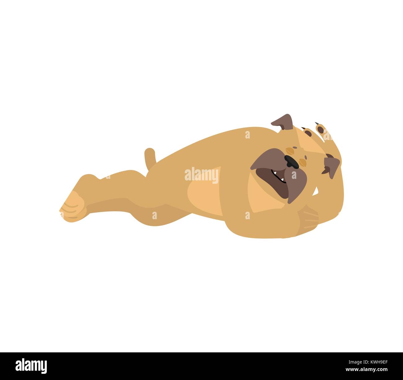Dog sleeping. Pet asleep emotions. bulldog dormant. Vector illustration ...