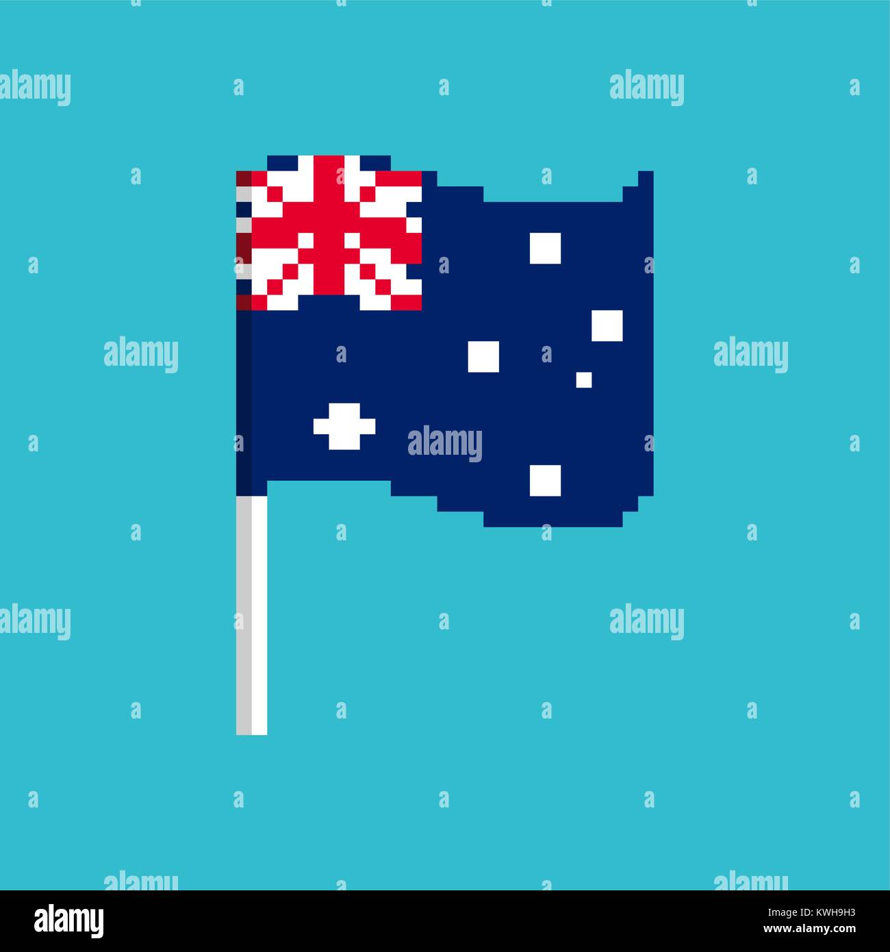 Australia Pixel flag. Pixelated banner Australian. political bit icon ...