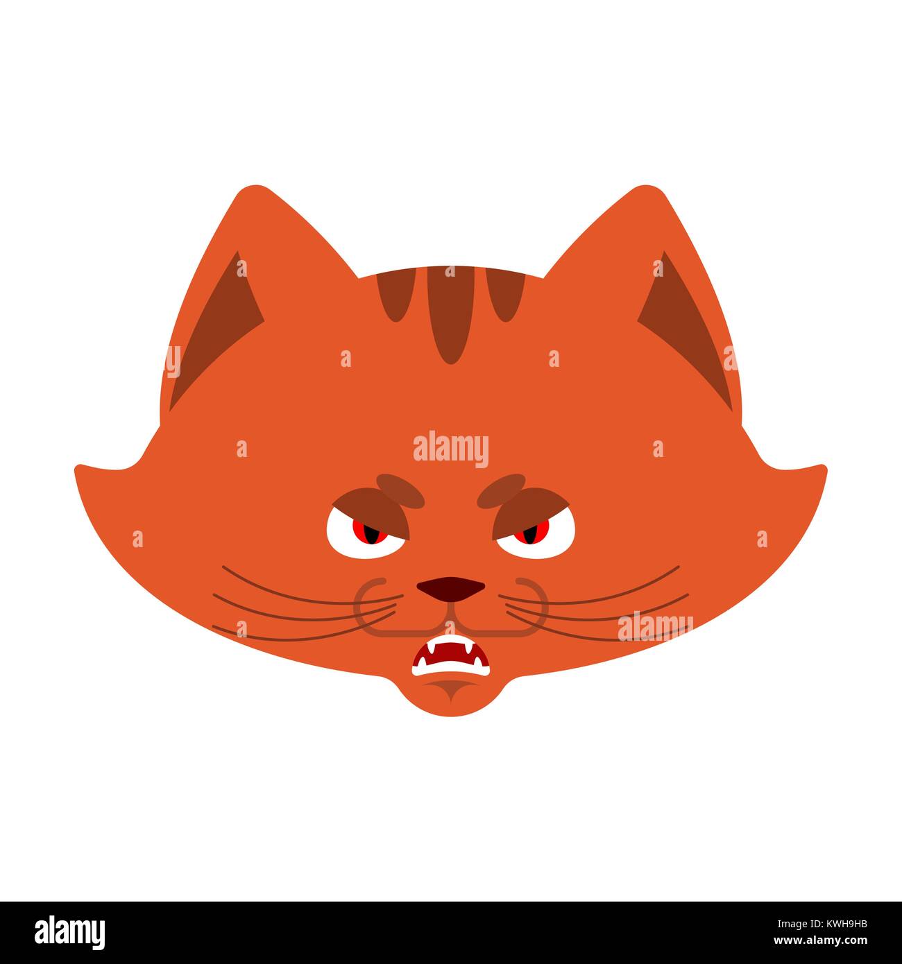 Cat angry emoji. Pet evil emotions avatar. kitty aggressive. Vector ...