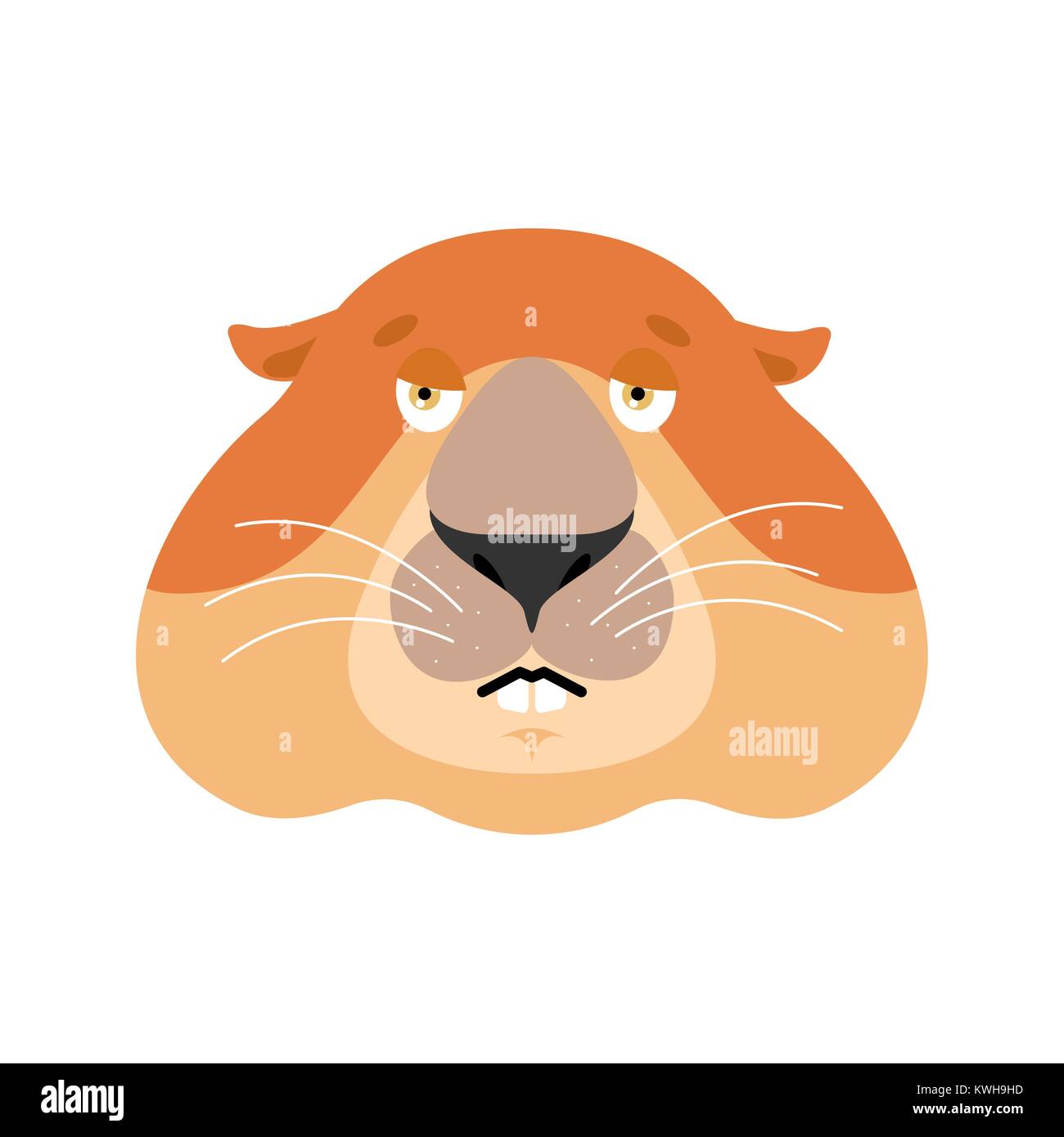 Groundhog sad emoji. Woodchuck sorrowful emotions. Marmot dull ...