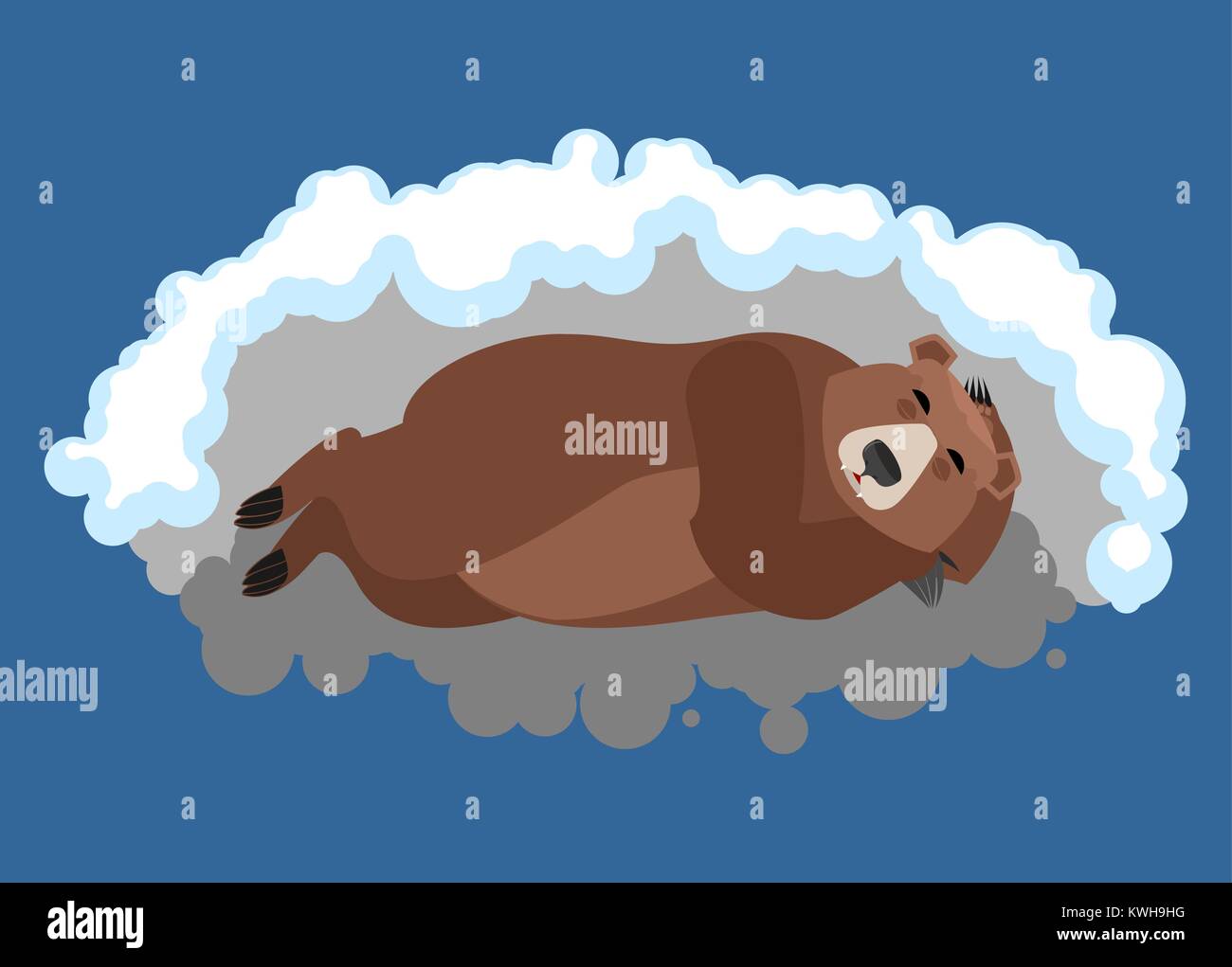 Grizzly bear hibernate sleeping Stock Vector Images - Alamy