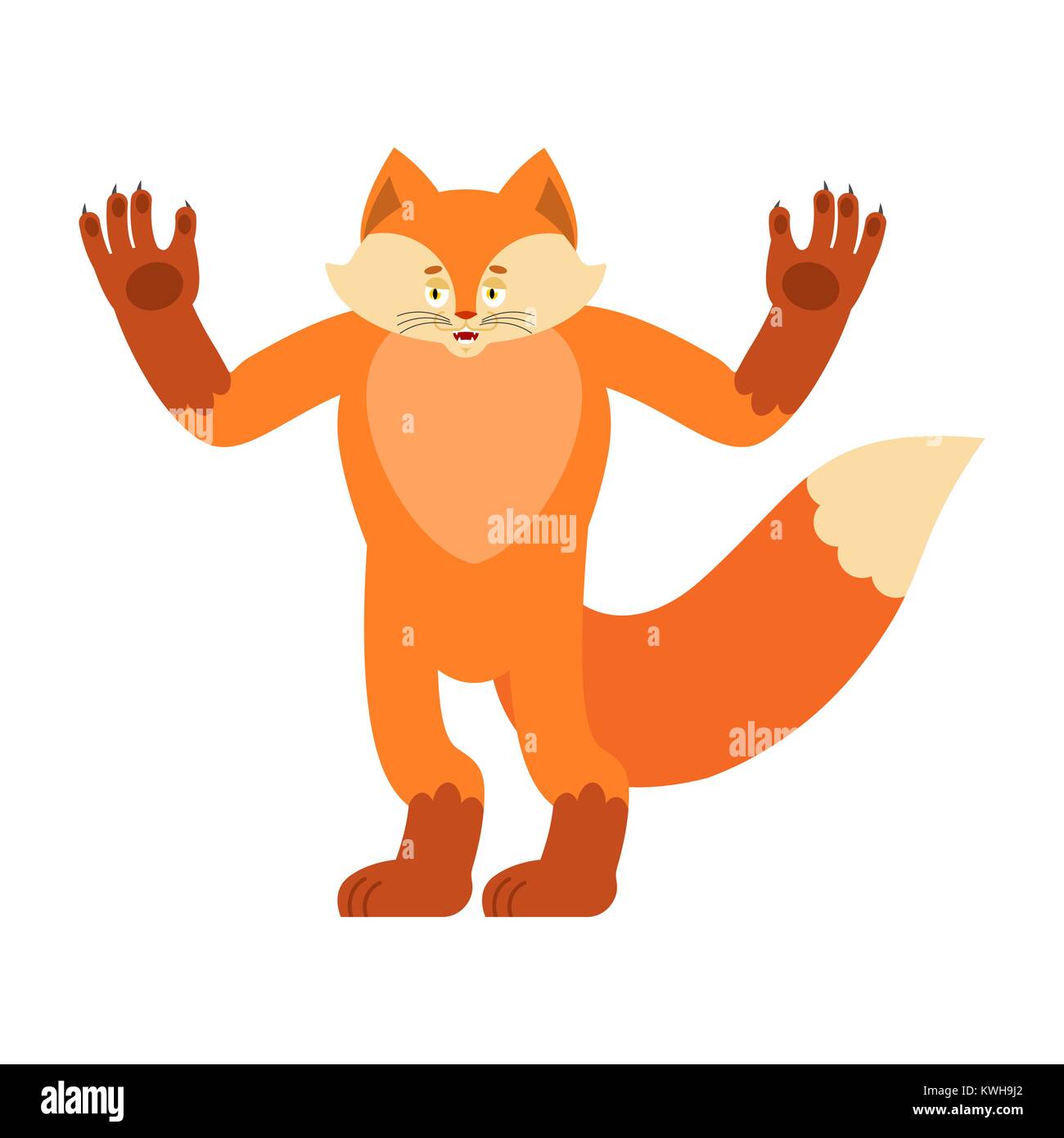 Fox happy. Wild beast merry emotions. she-fox Joyful. Vector ...
