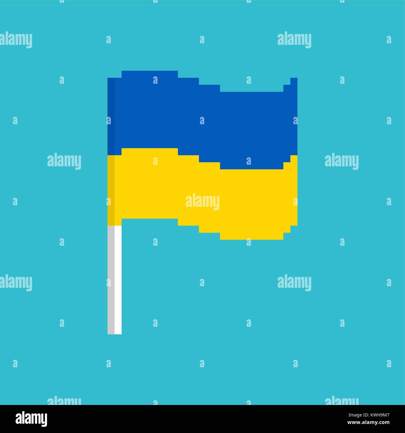 Ukraine Pixel flag. Pixelated banner Ukrainian. political bit icon ...