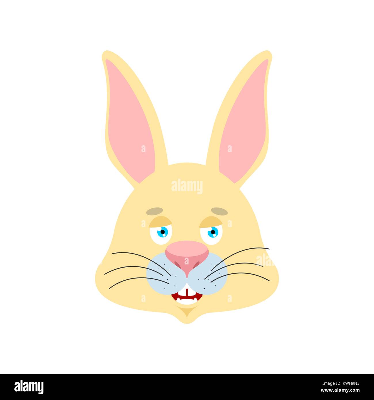 Rabbit happy emoji. Hare merry emotions. Animal Joyful. Easter Vector ...