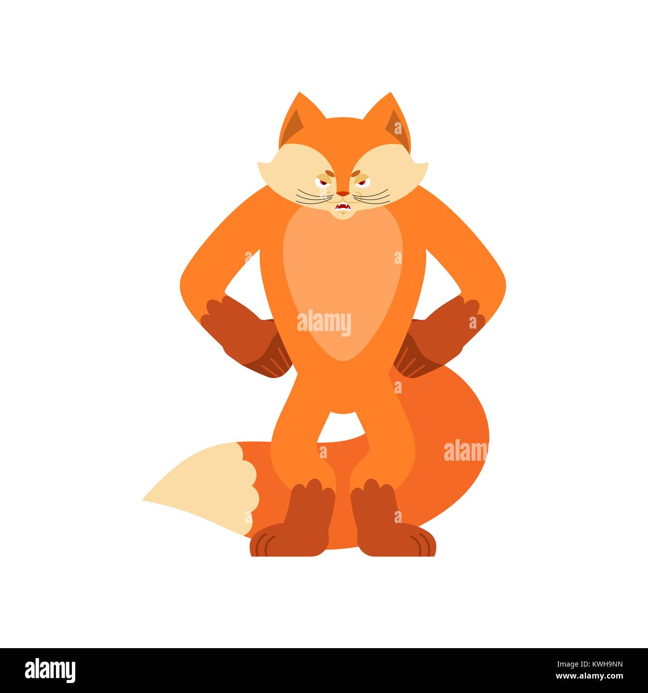 Fox angry. Wild beast evil emotions avatar. she-fox aggressive. Vector ...