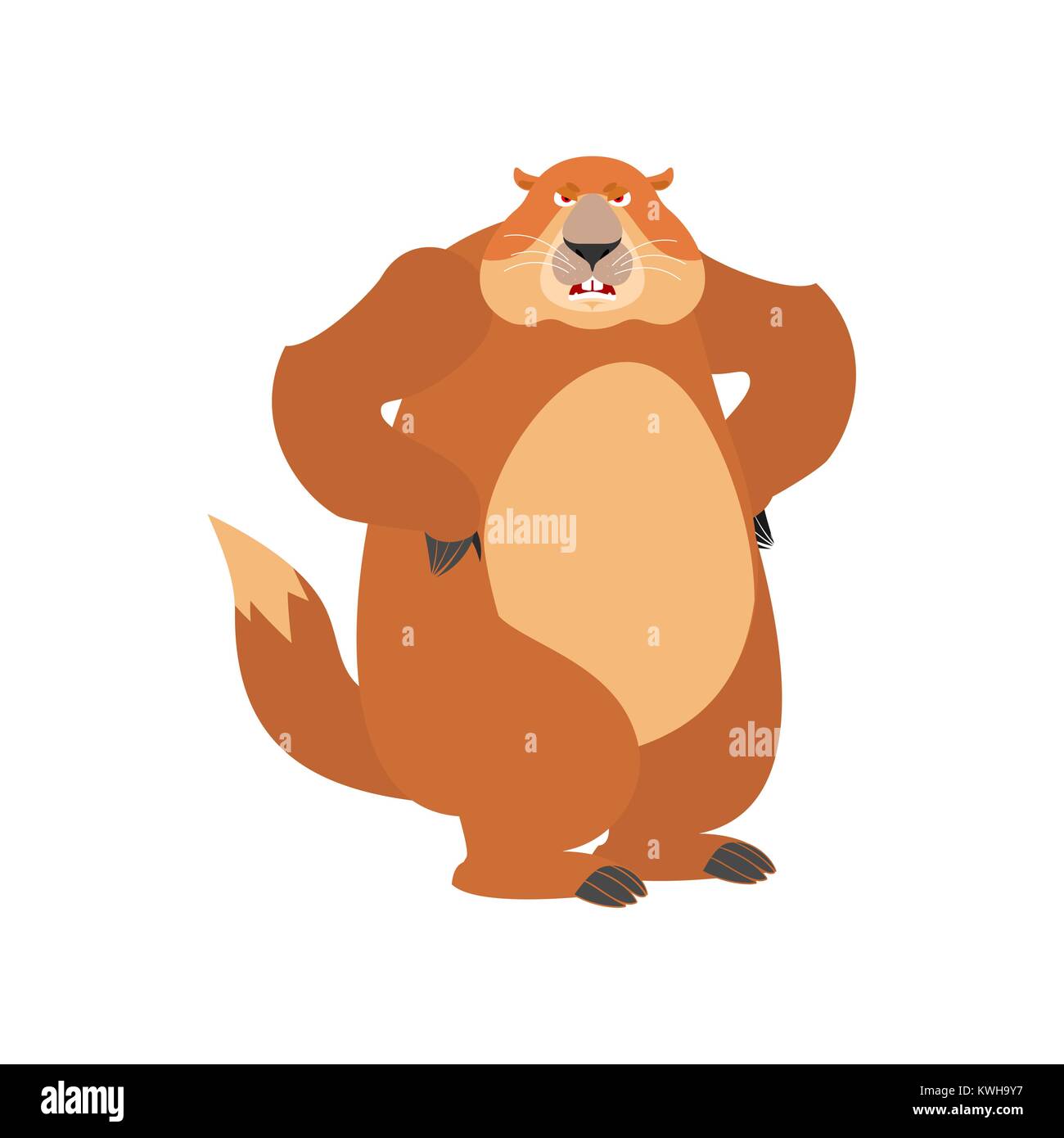 Groundhog angry. Woodchuck evil emotions avatar. Marmot aggressive ...