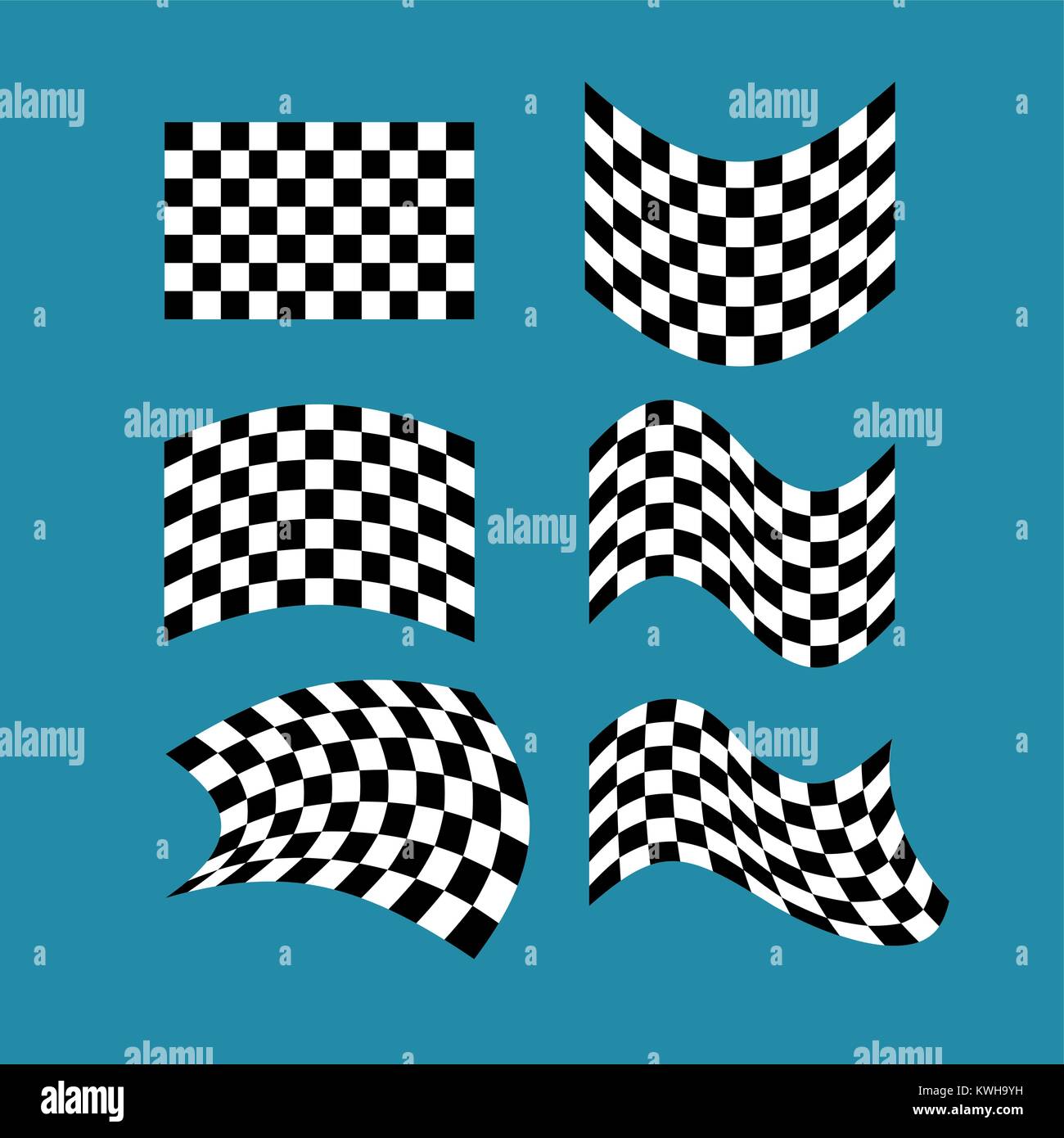 Racing flag set. Finish banner Collection. Vector illustration Stock ...