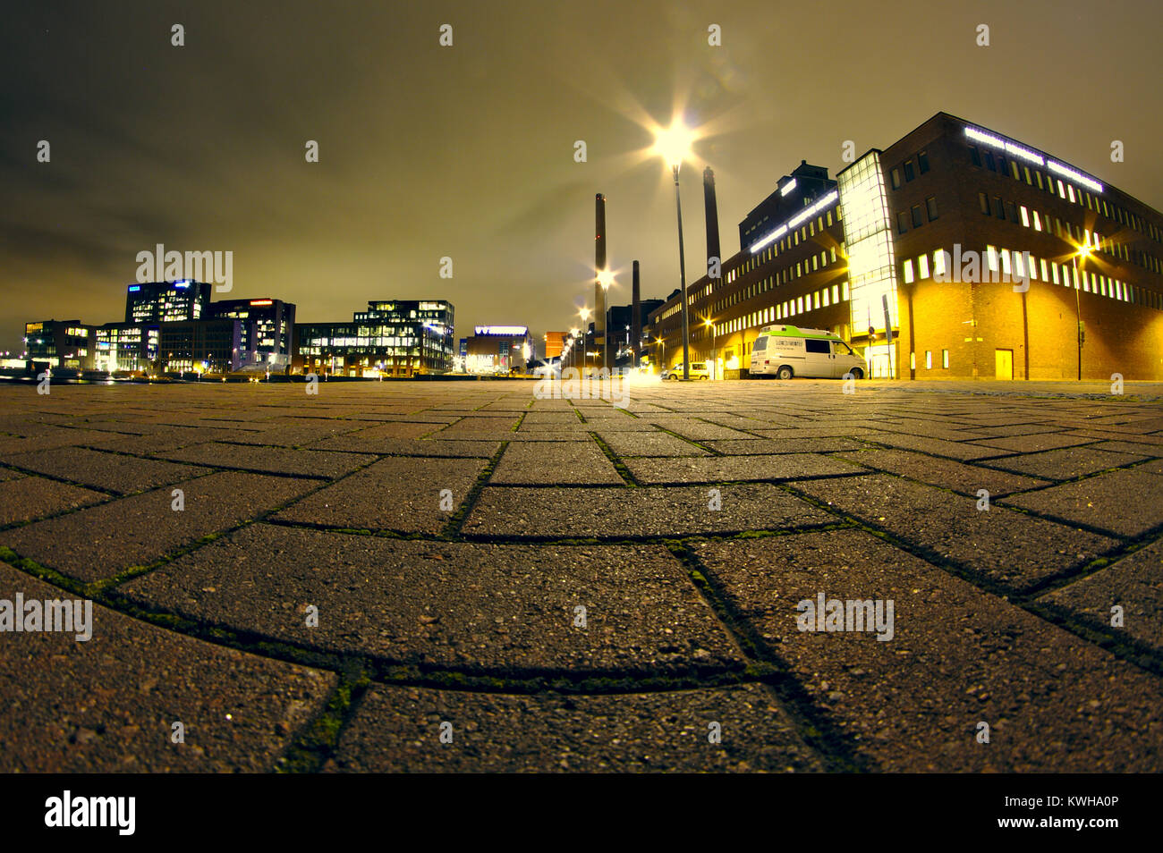 City at night - Helsinki Salmisaari Stock Photo - Alamy