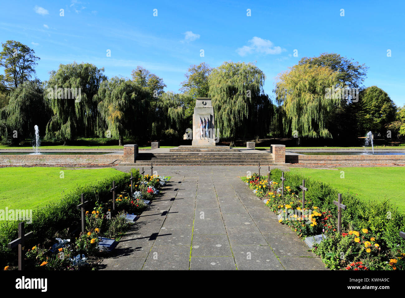 The War Memorial gardens; Bourne town; Lincolnshire; England; UK Stock ...