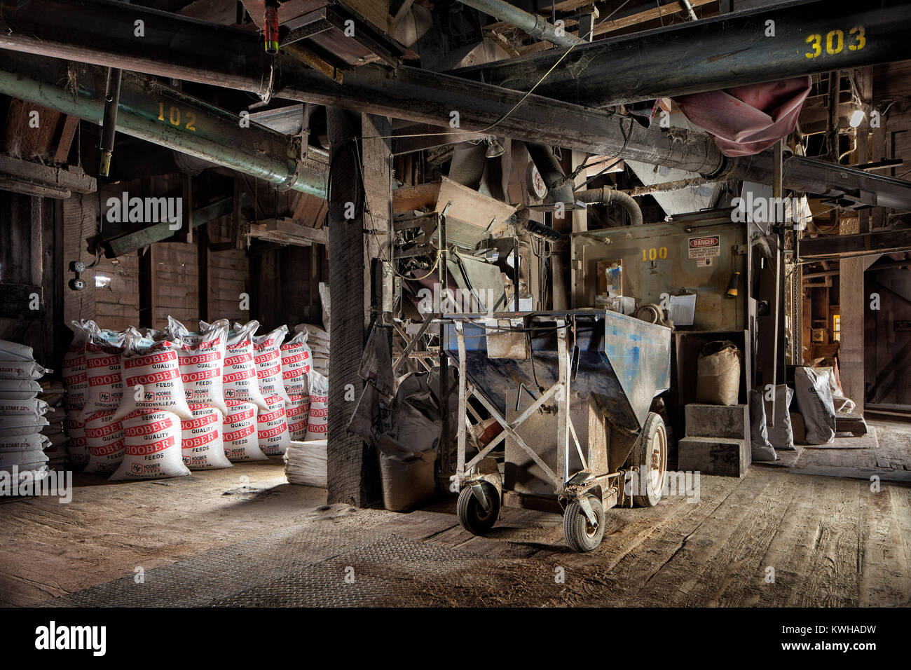 INSIDE GRAIN MILL Stock Photo - Alamy
