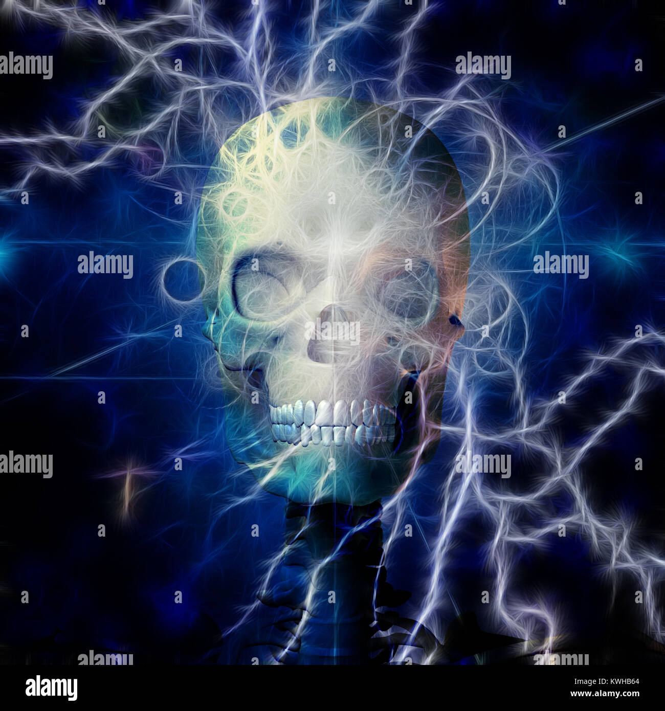 Electric power warning sign skull hi-res stock photography and images ...