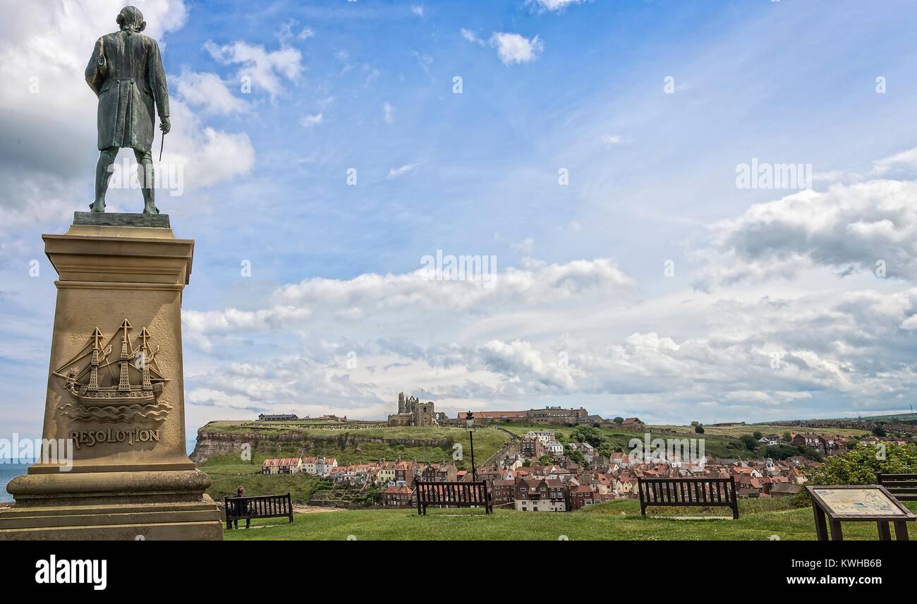 Whitby abbey statue hi-res stock photography and images - Alamy