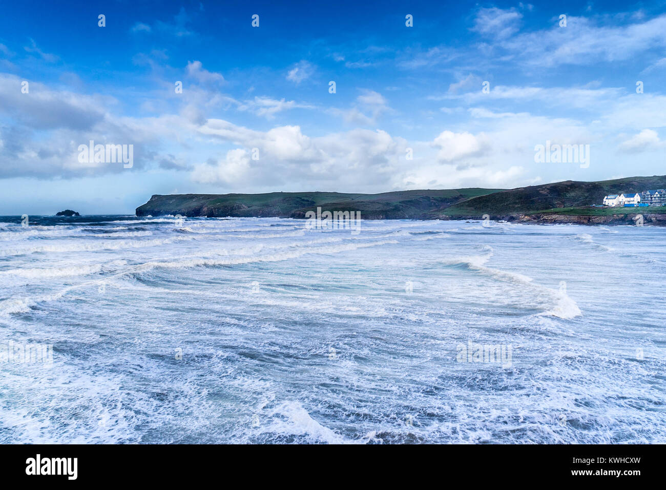 Hayle Bay in Polzeath in south west England Stock Photo - Alamy