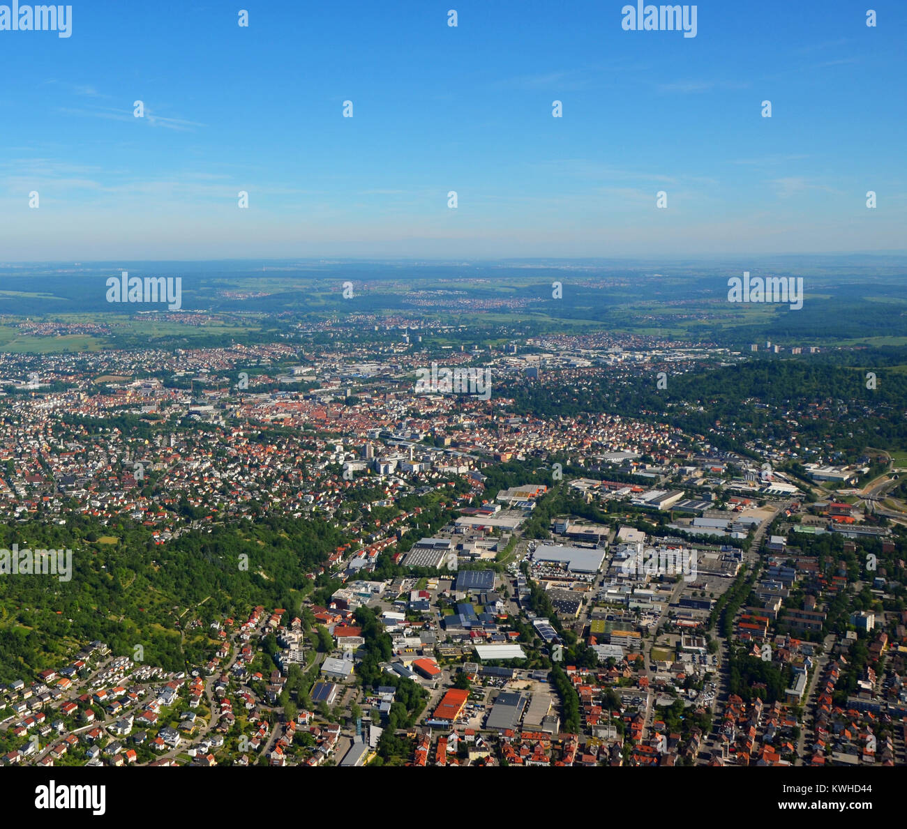 Aerial view stuttgart baden wuerttemberg germany hi-res stock ...