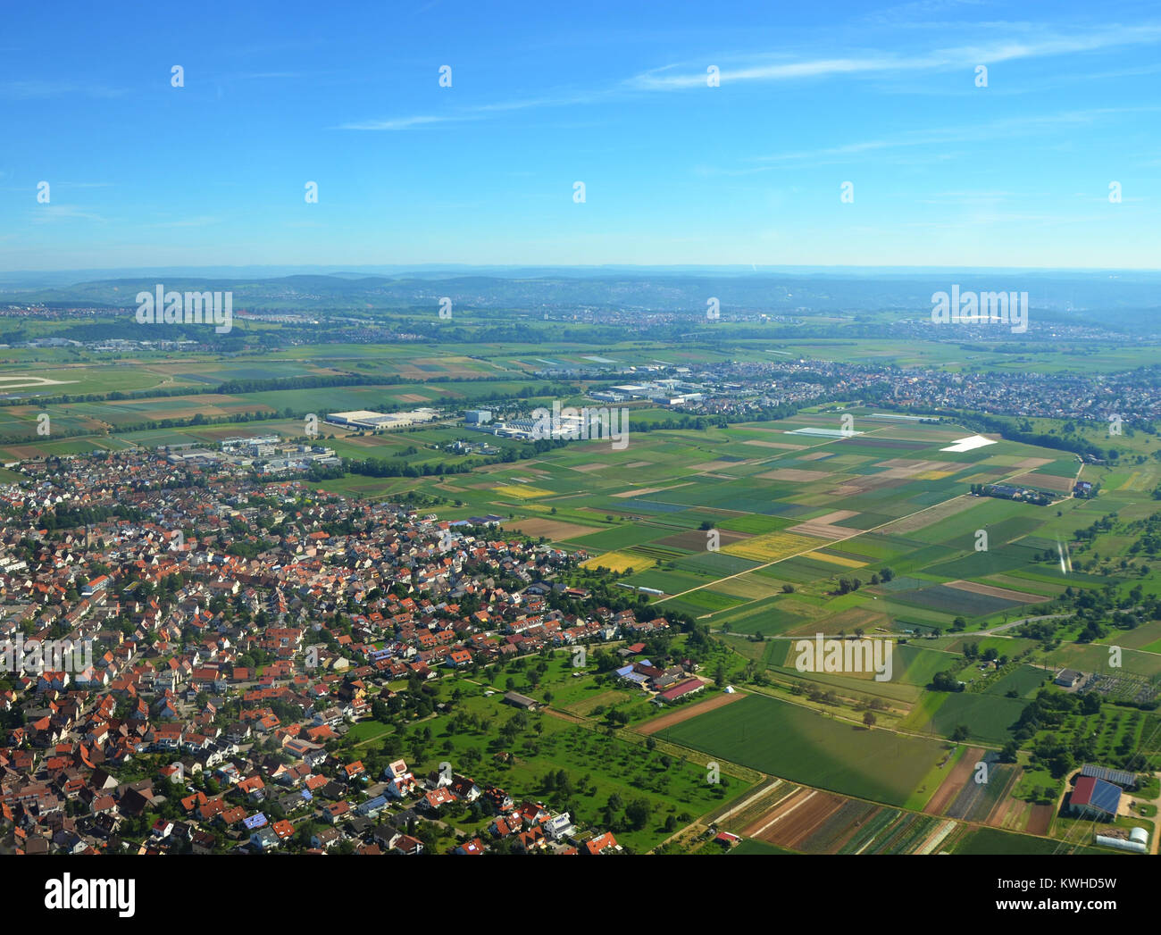 Aerial view stuttgart baden wuerttemberg germany hi-res stock ...