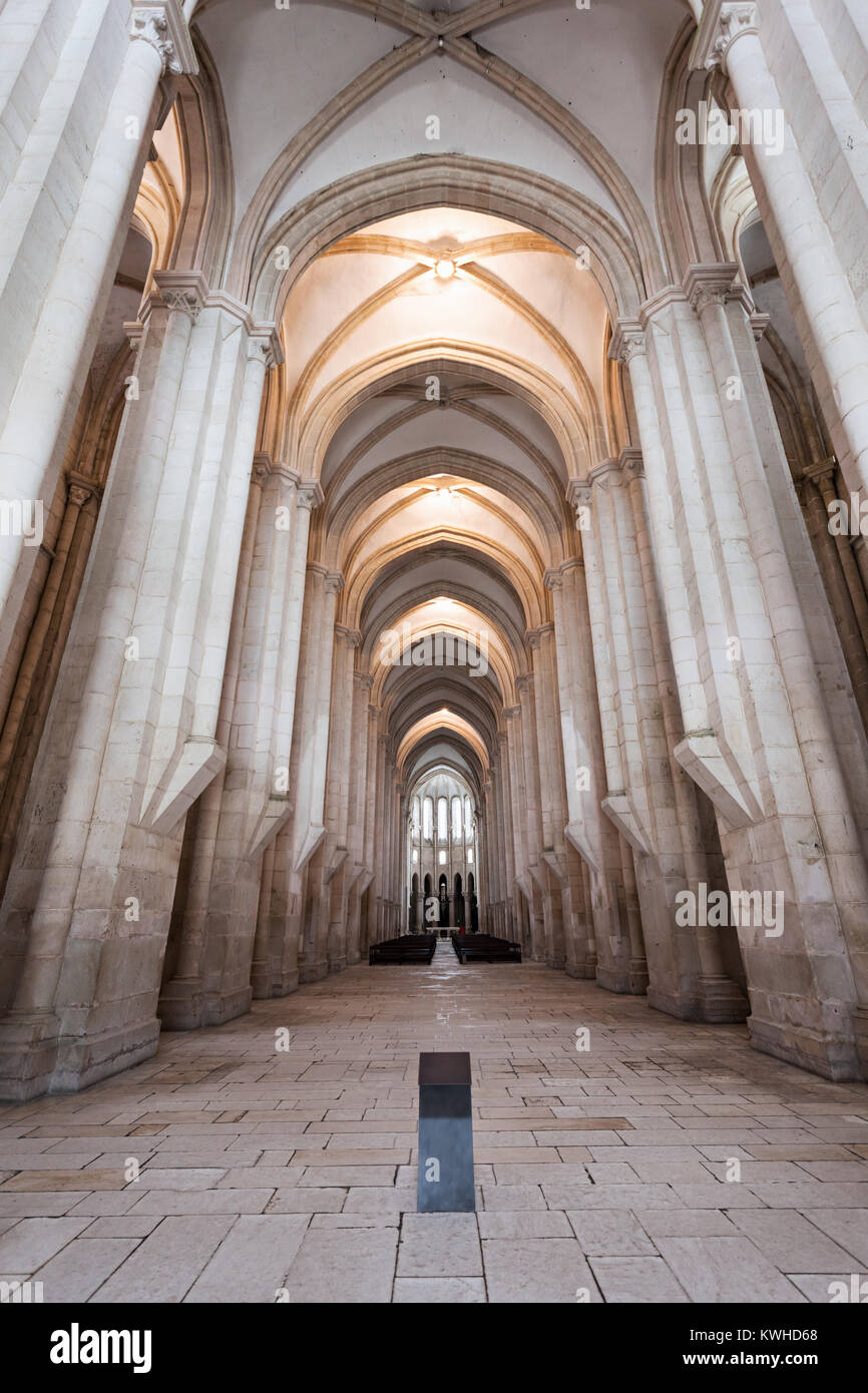 The Alcobaca Monastery interior, Alcobaca, Oeste Subregion of Portugal ...