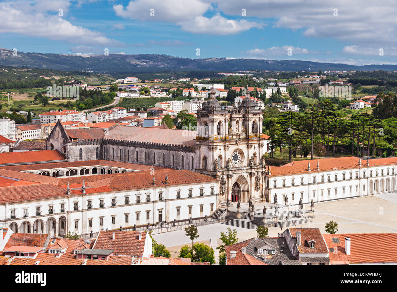 Aerial view of Alcobaca Monastery in Alcobaca, Portugal Stock Photo - Alamy
