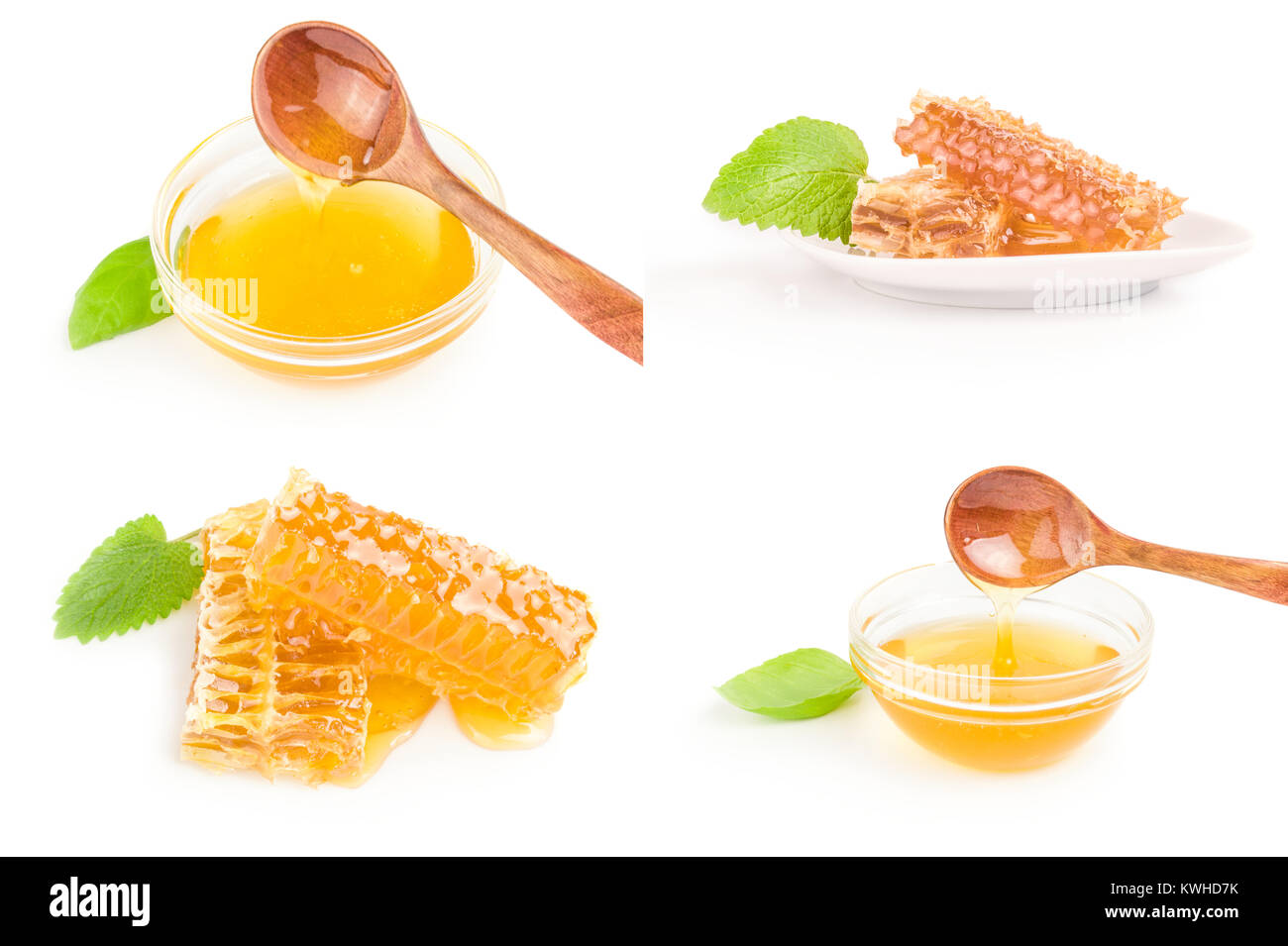Collection of honey on white Stock Photo - Alamy