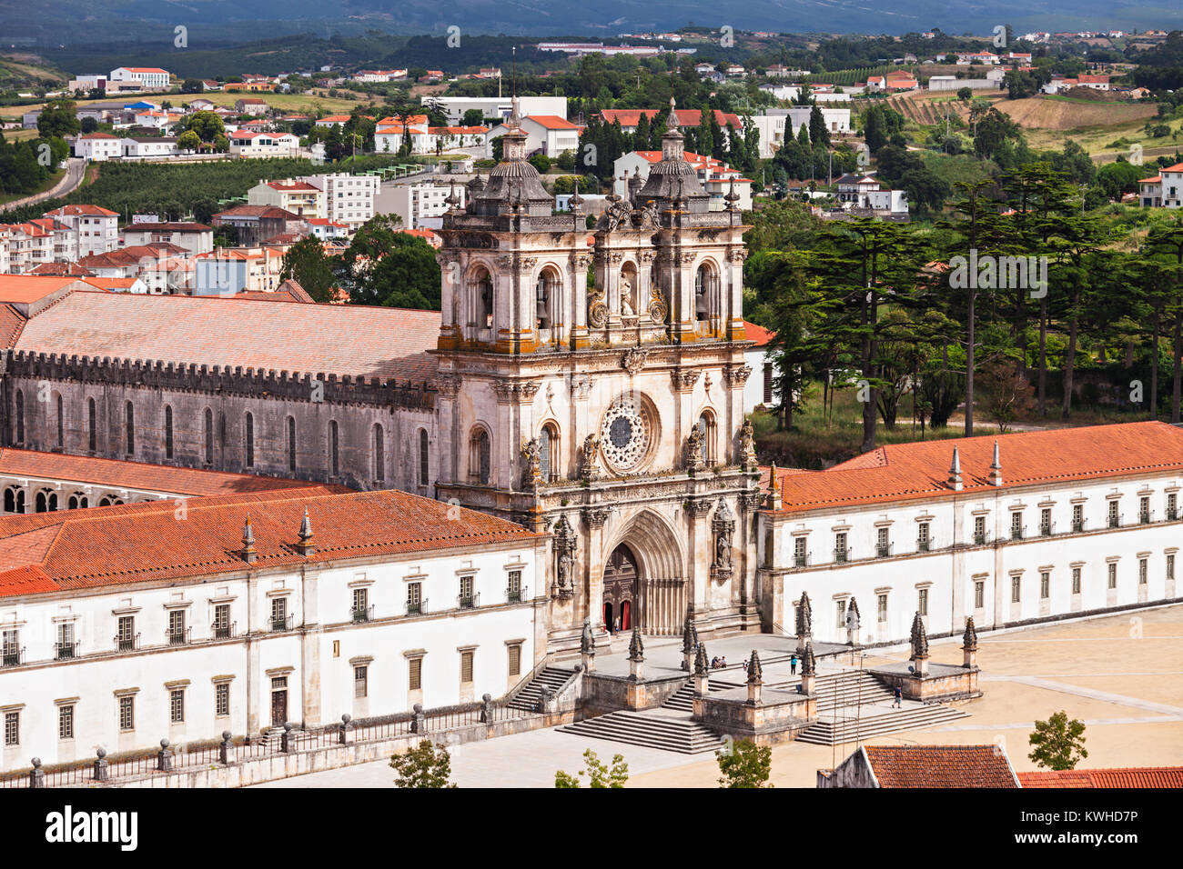 Aerial view of Alcobaca Monastery in Alcobaca, Portugal Stock Photo - Alamy