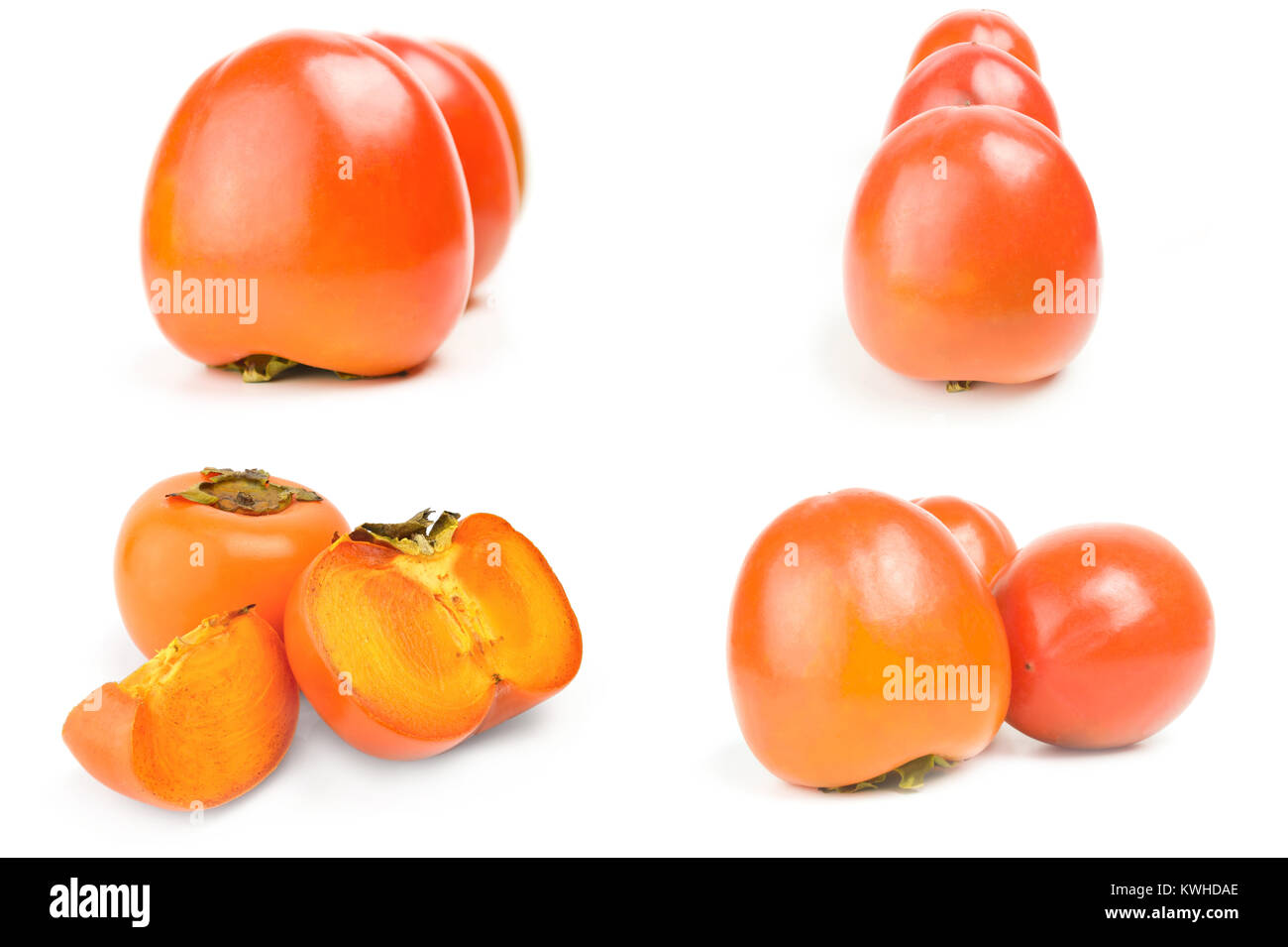 Set of kaki on a isolated white background Stock Photo - Alamy