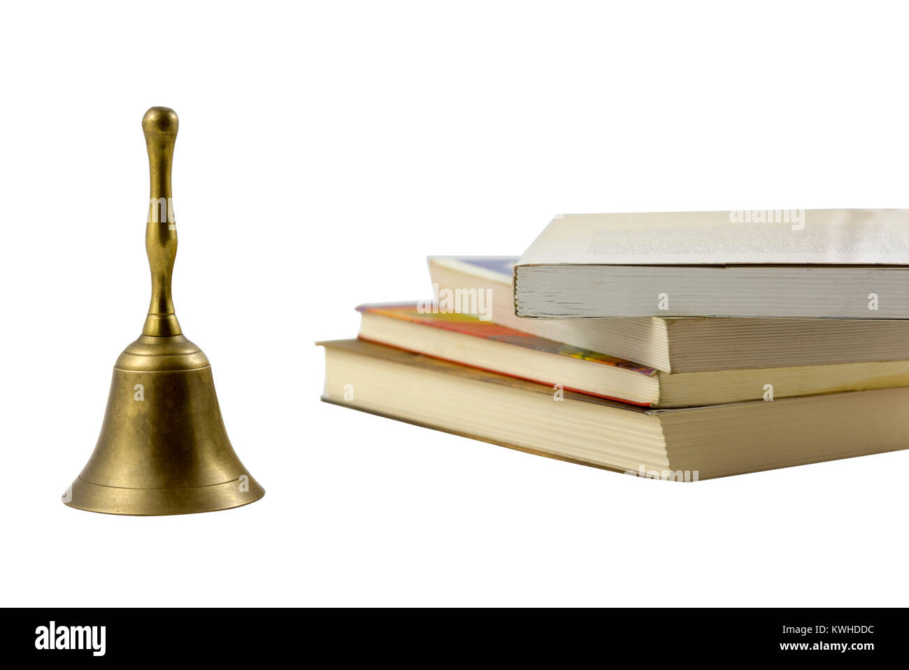 School books isolated vintage bell hi-res stock photography and images ...