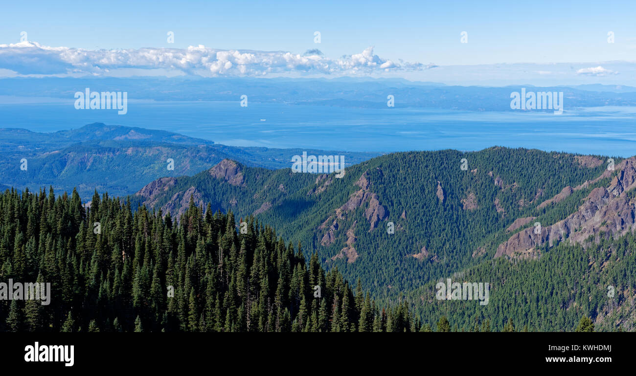 Overlooking Port Angeles WA, Victoria BC and the Strait of Juan de Fuca ...