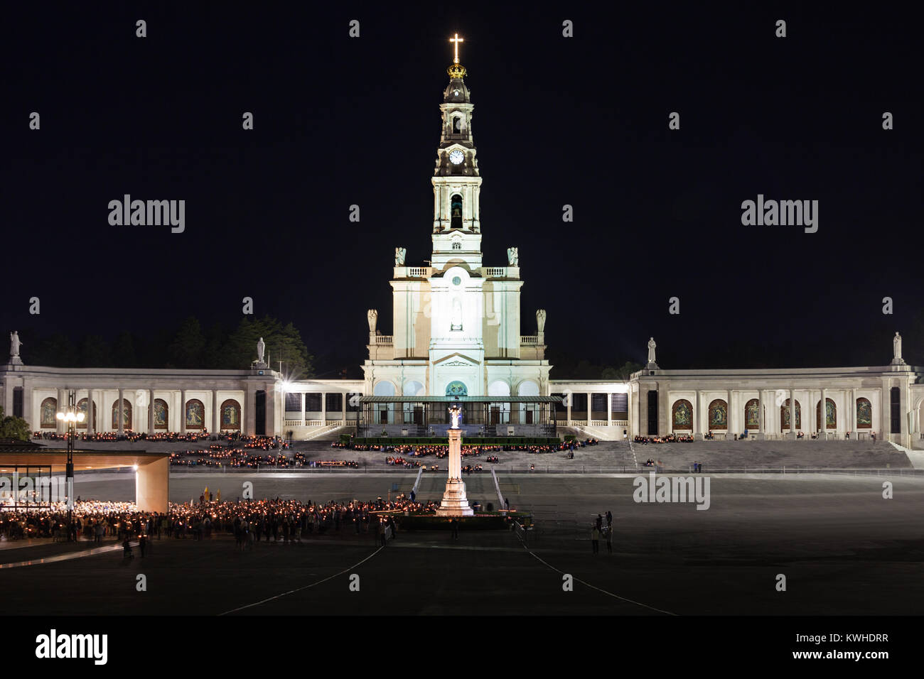 The Sanctuary of Fatima at the night, Fatima, Portugal Stock Photo - Alamy