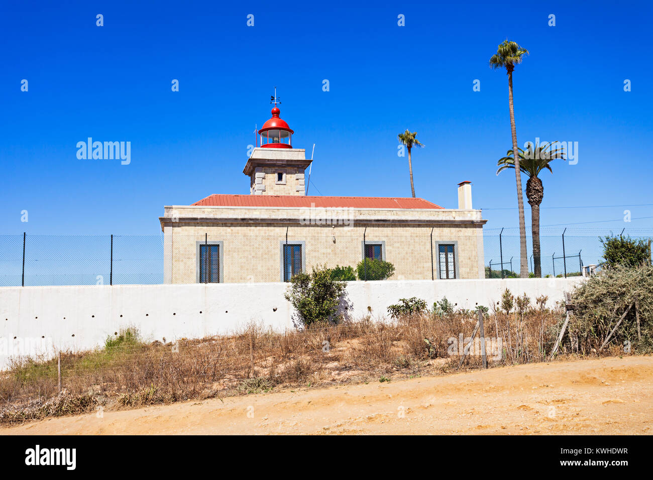 Lighthouse at Ponta da Piedade in Lagos, Algarve region in Portugal ...