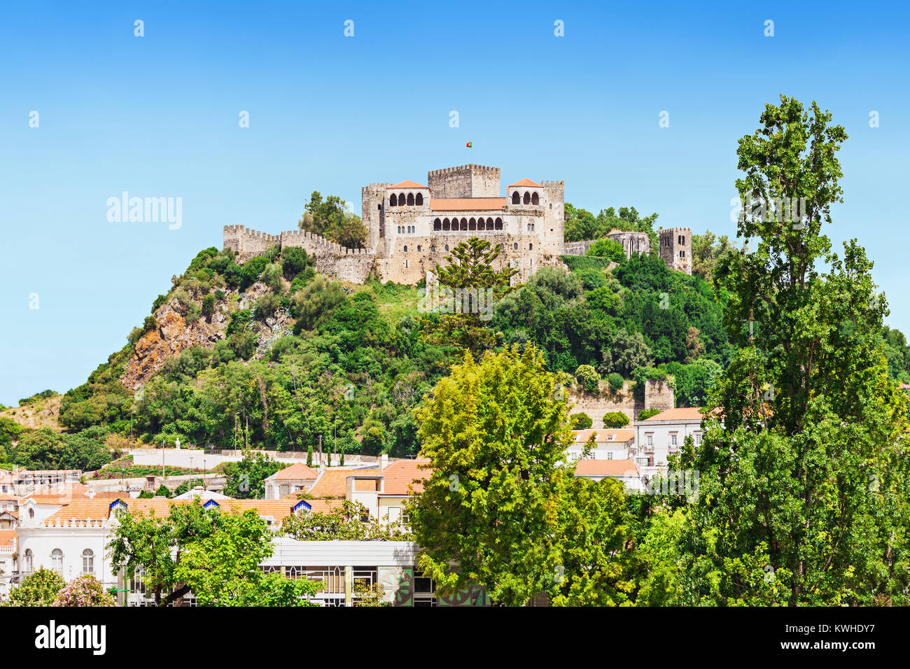 The Leiria Castle is a castle in the city Leiria in Portugal Stock ...