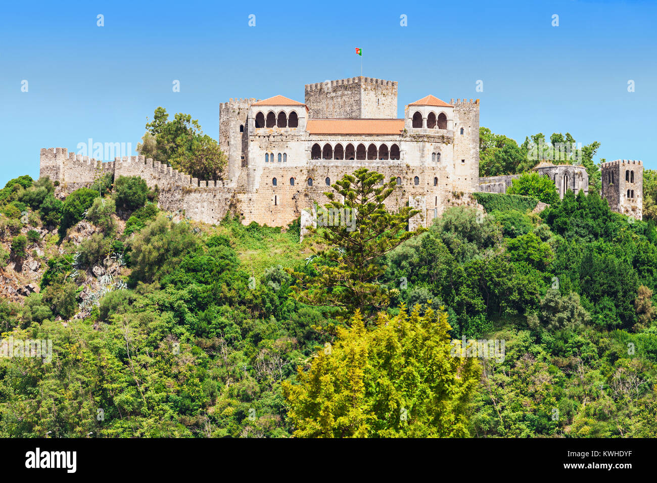 The Leiria Castle is a castle in the city Leiria in Portugal Stock ...