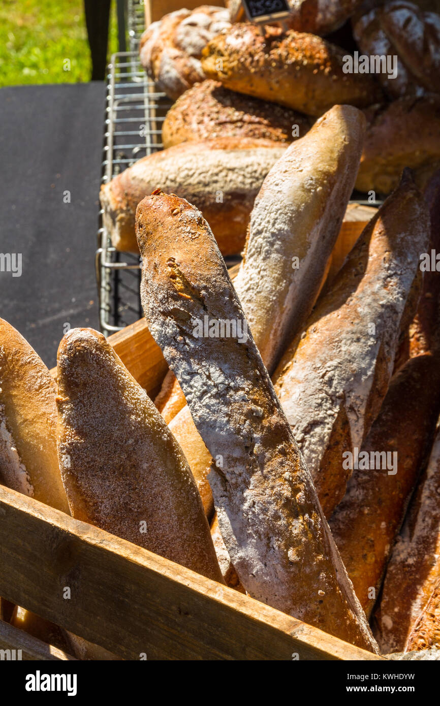 Freshly baked loaf bread sticks stacked Stock Photo - Alamy
