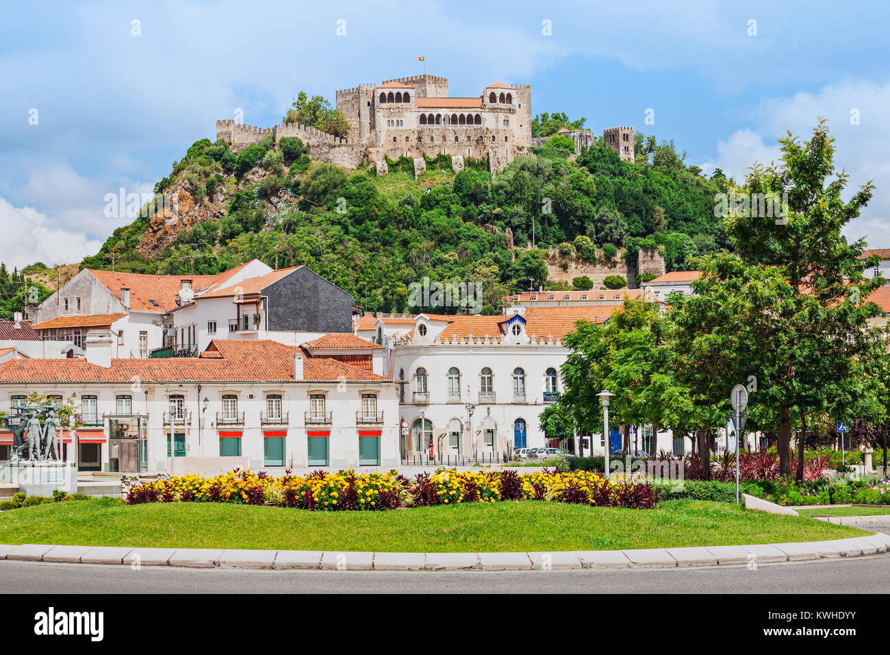 The Leiria Castle is a castle in the city Leiria in Portugal Stock ...