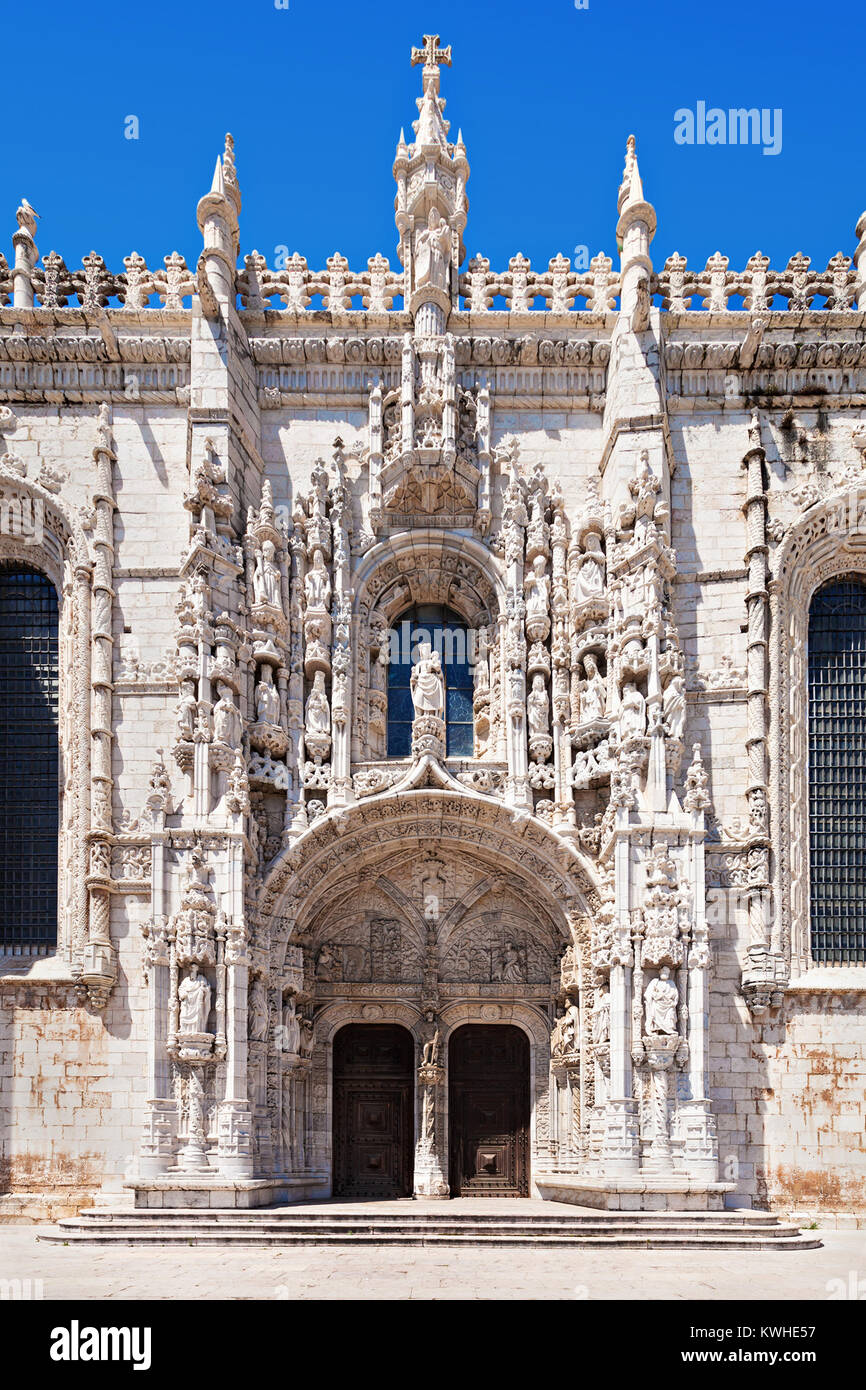 The Jeronimos Monastery or Hieronymites Monastery is located in Lisbon ...
